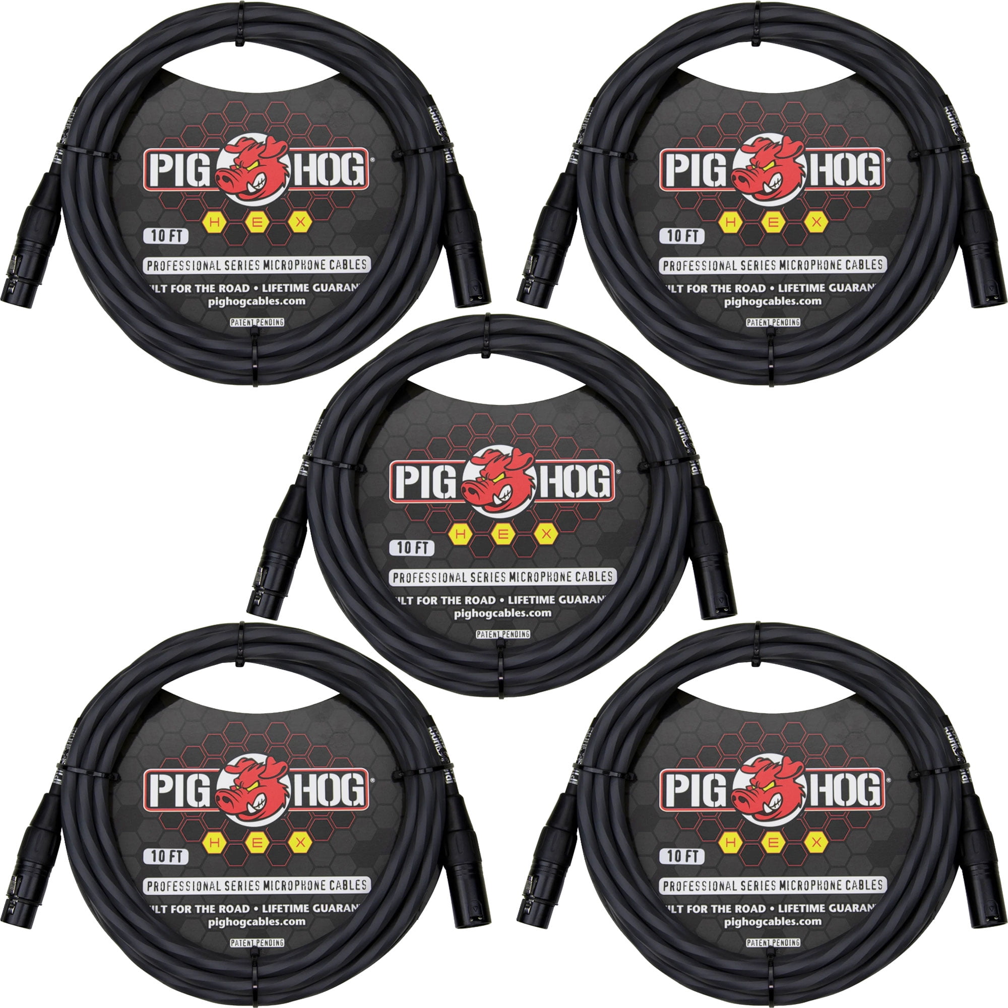 5x Pig Hog He Unit Sereis Mic Cables 10ft. - Walmart.com