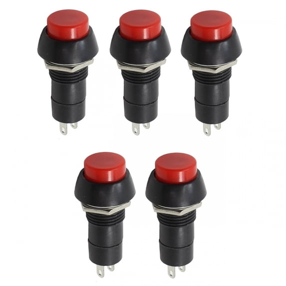 5x Red Push Button Switch Momentary Reset DC 1.5A 12V Car/Truck 125V/3A ...