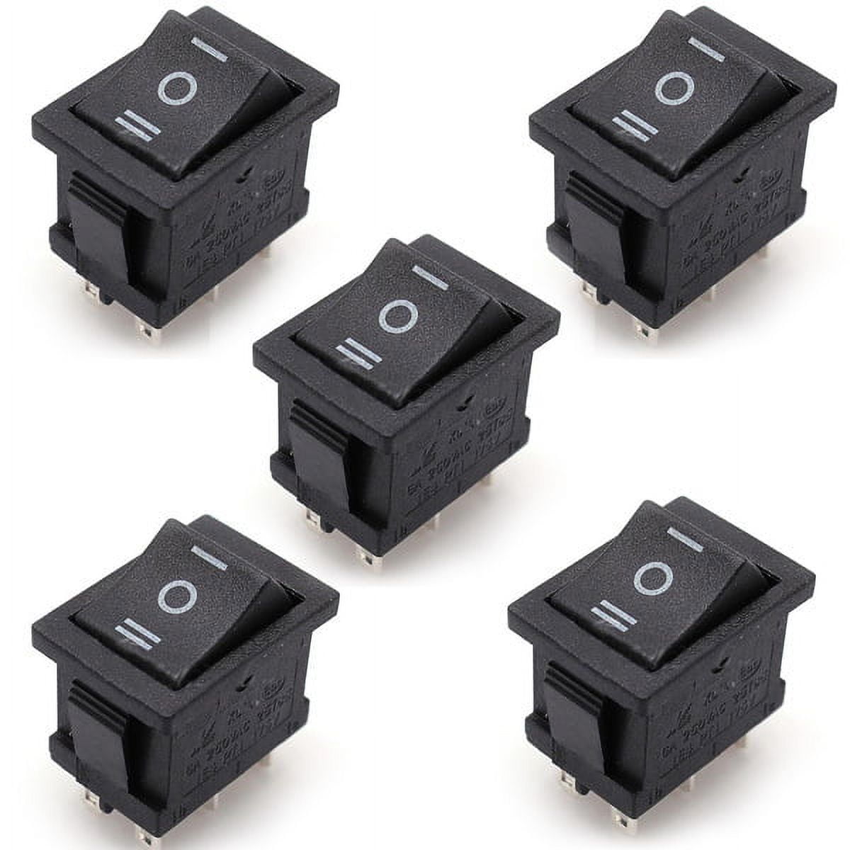 5x Rocker Switch ON/OFF/ON 6-Pin DPDT Rectangular Car DC 12V AC 6A/250V ...