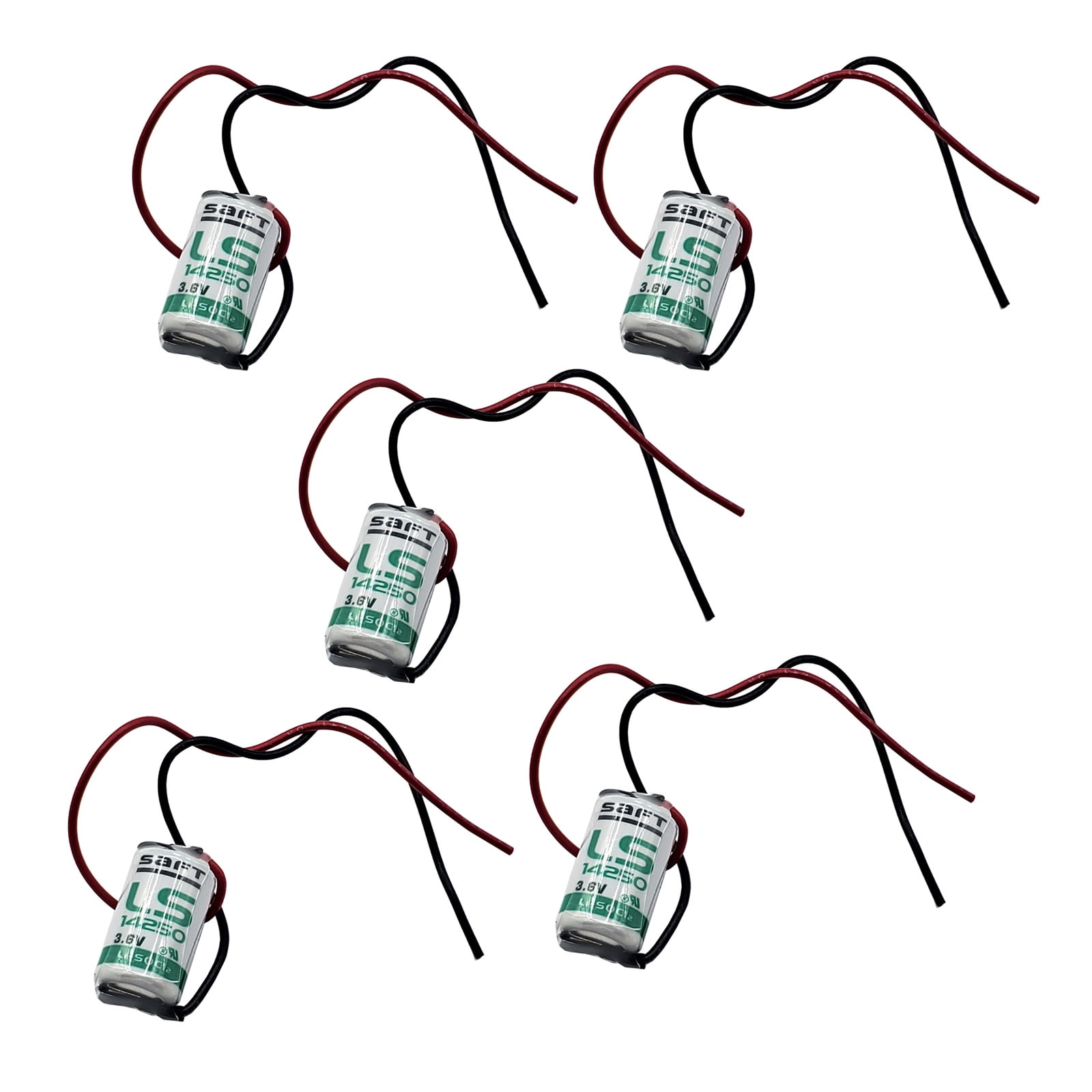 5x SAFT LS14250_WIRE 1/2AA 3.6V 1200mAh Primary Lithium Cell - Walmart.com