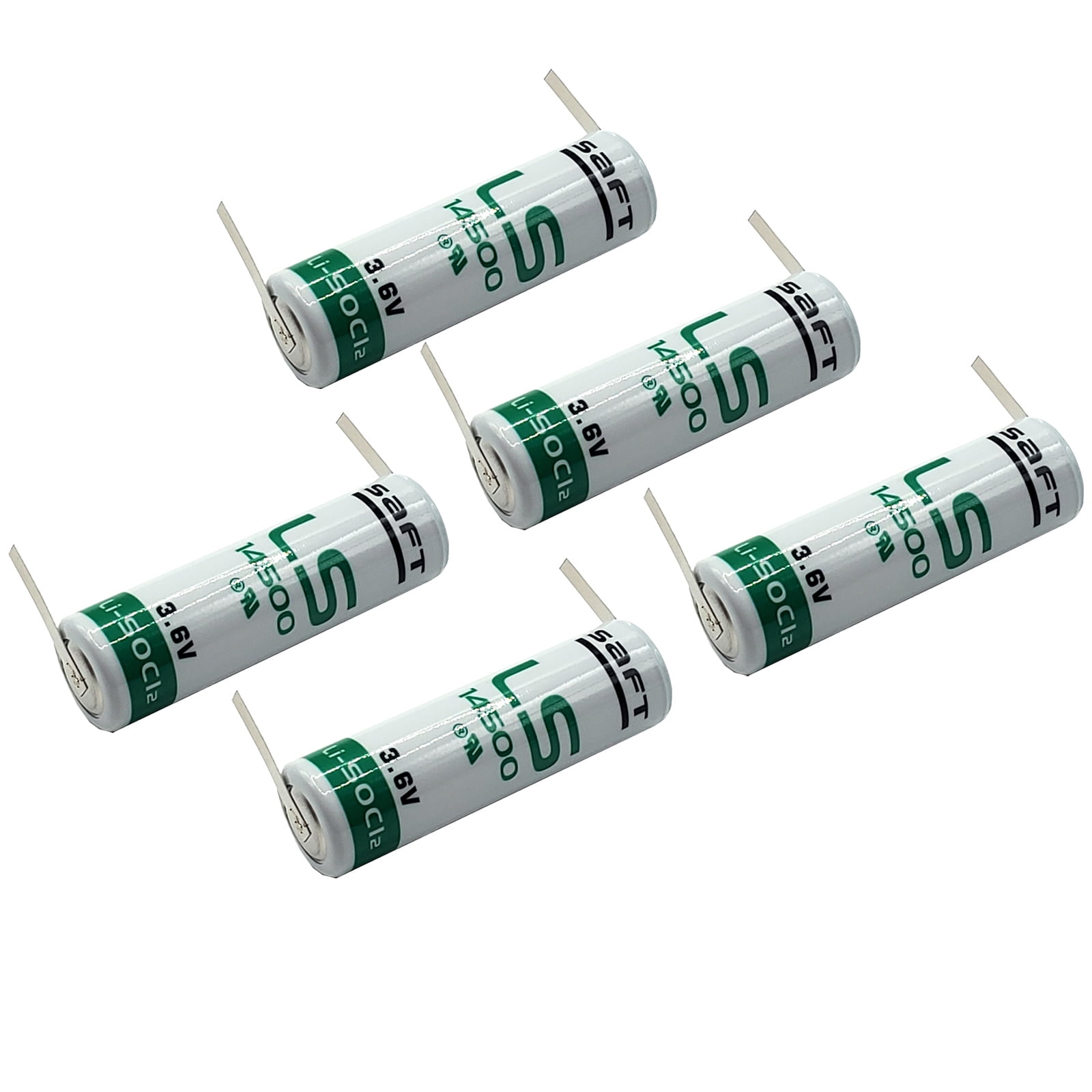 5x SAFT LS14500_TAB AA 3.6V 2600mAh Primary Lithium Cell for RFID ...
