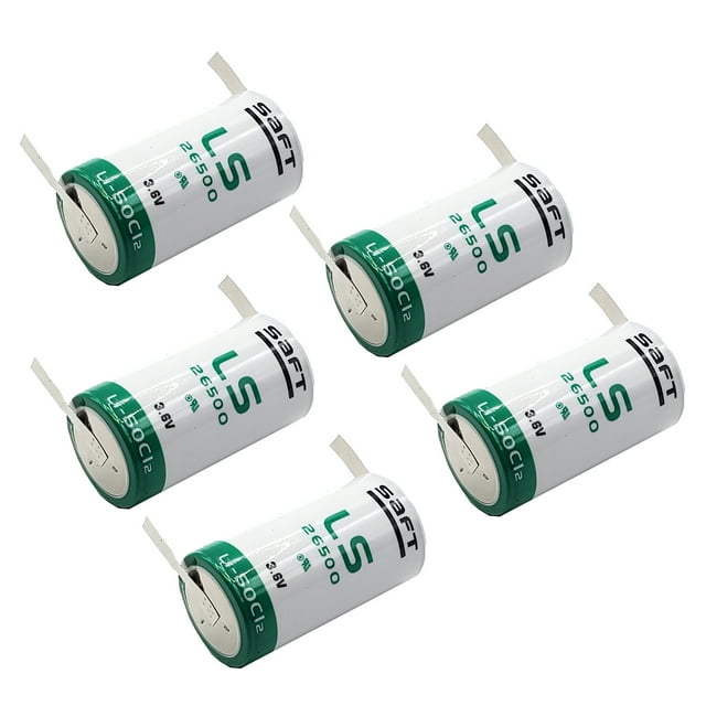 5x SAFT LS26500_TAB Size C 3.6V 7700mAh Primary Lithium Cell - Walmart.com
