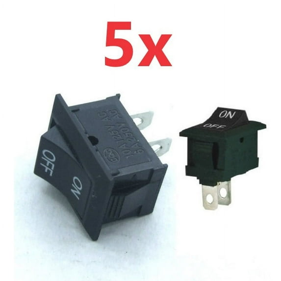 5x SPST ON/OFF Square Rocker Switch Mini Small 12V Automotive/Car/Boat ...