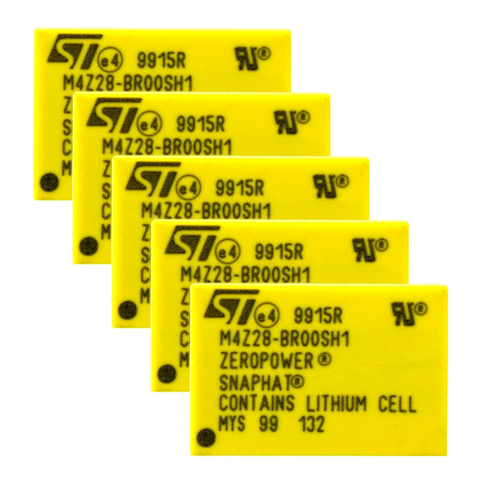 5x STMicroelectronics M4Z28-BR00SH1 ZEROPOWER SNAPHAT SH-4 PIN BATTERY ...