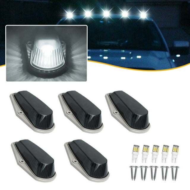 5x Smoke LED Cab Marker Roof Light White Bulbs for Ford F150 F250 F350 ...
