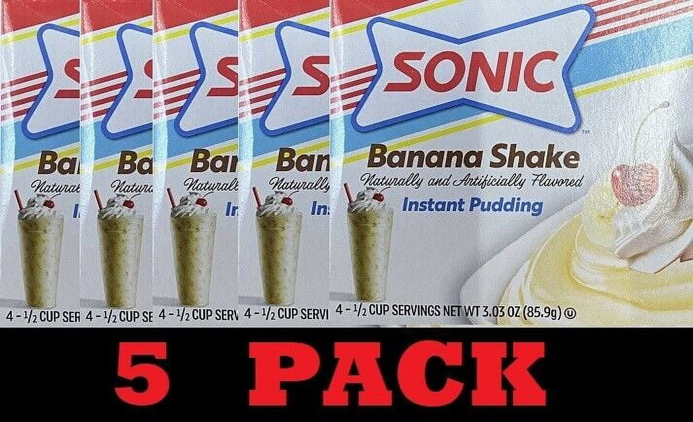 5x Sonic BANANA SHAKE Dessert Instant Pudding Mix 3.03 oz - 5 BOXES ...