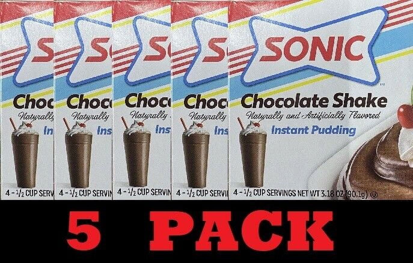 5x Sonic CHOCOLATE SHAKE Dessert Instant Pudding Mix 3.18 oz - 5 BOXES ...