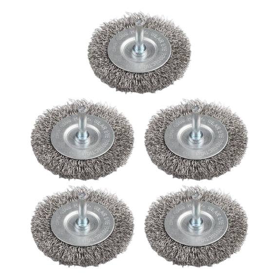 5X Stainless Steel Wire Brush 75Mm Mandrel 0.3Mm Wire Disc Round Flat ...