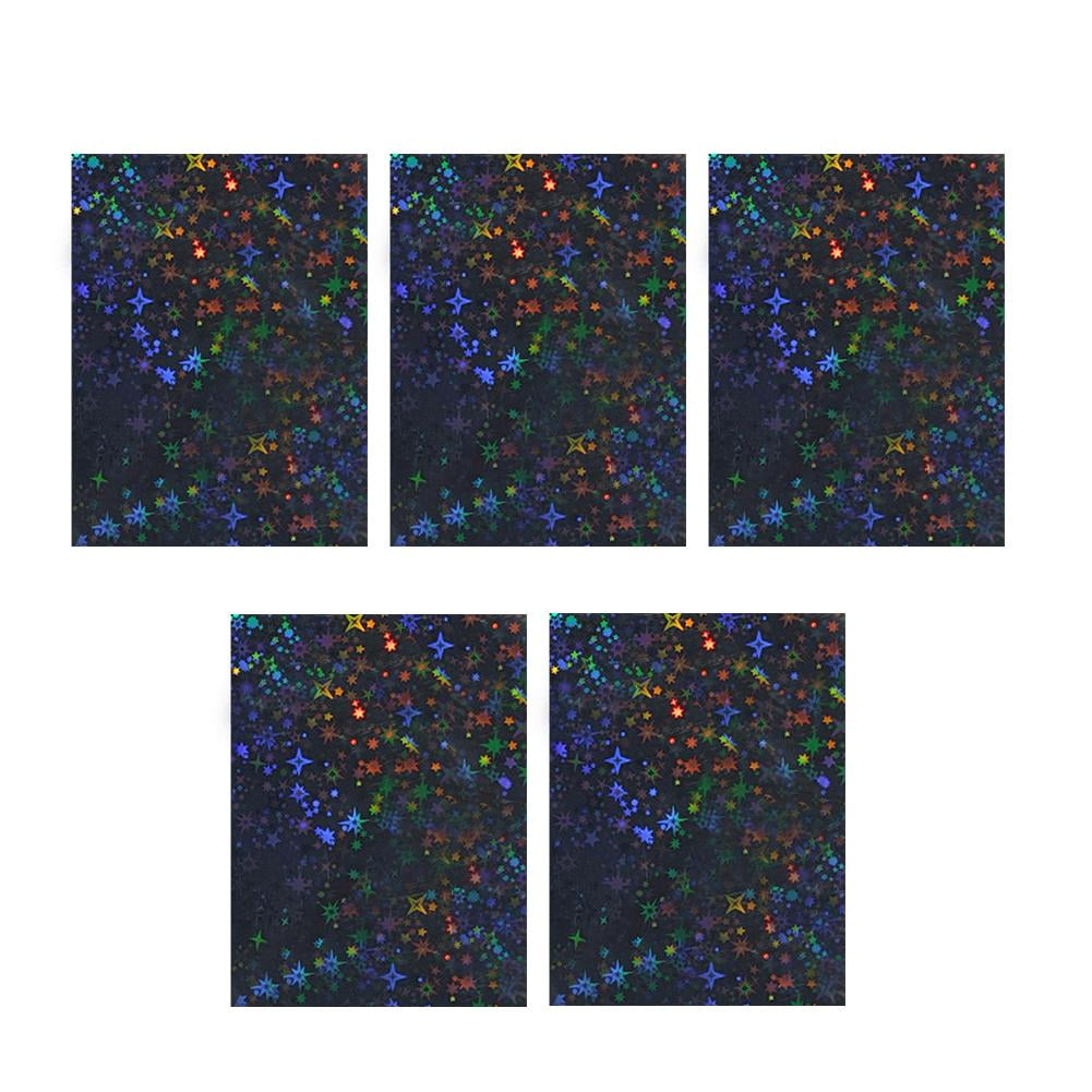5x Stars Holographic Sticker Paper Glitter Clear Holographic Glass ...