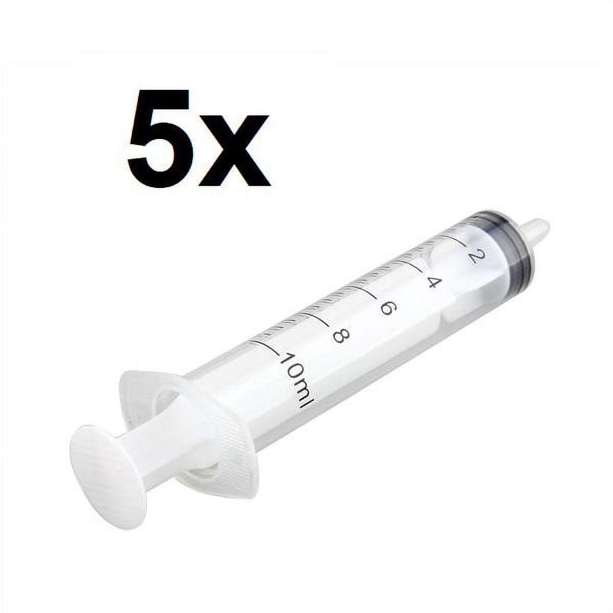 5x Syringe Luer Slip Tip 10mL Liquid Clear Plastic Sterile Medical ...