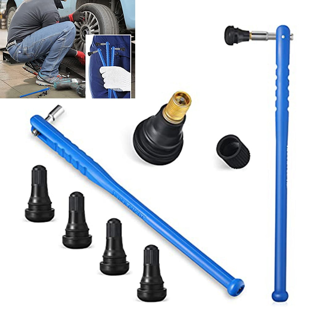5X Tr414 Tubeless Rubber Tyre Valves + Stem Puller Remover Tool Car Van ...