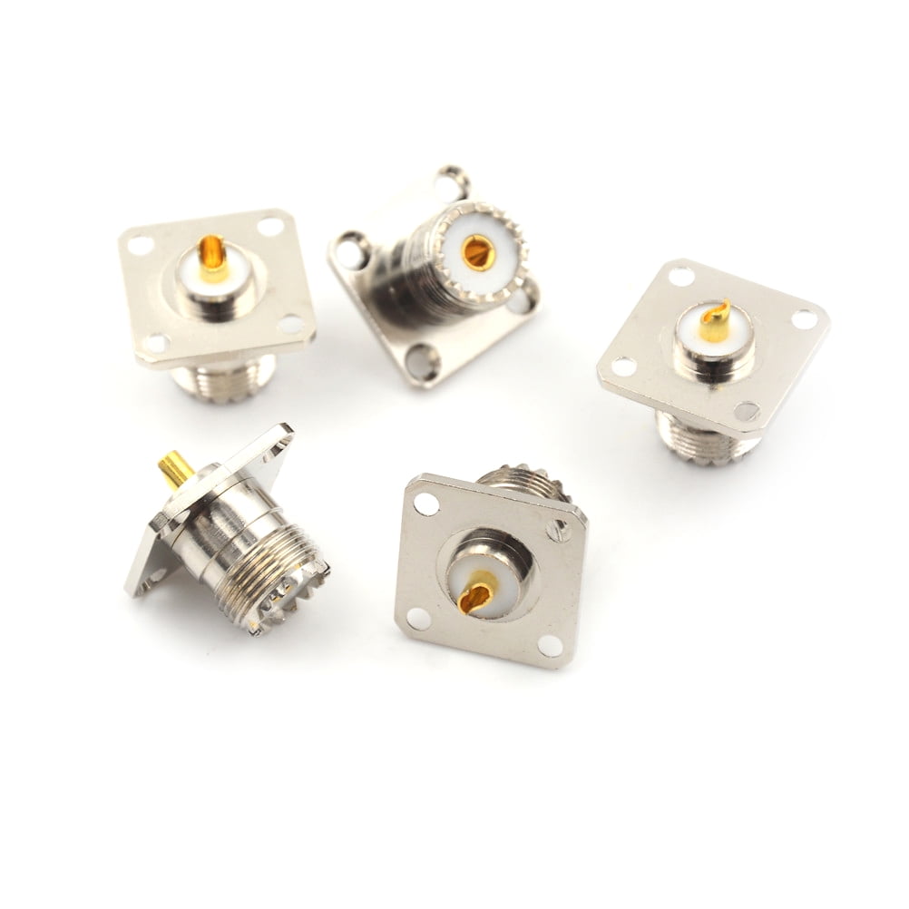 5x UHF Female SO239 Panel Chassis Mount Flange Mount Solder Cup RF ...