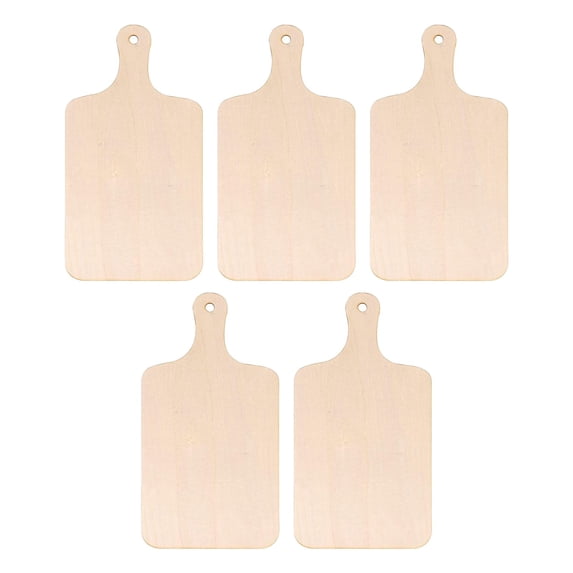 5x Mini Unfinished Wooden Paddle Cutting Board, Craft Decor, Chopping ...