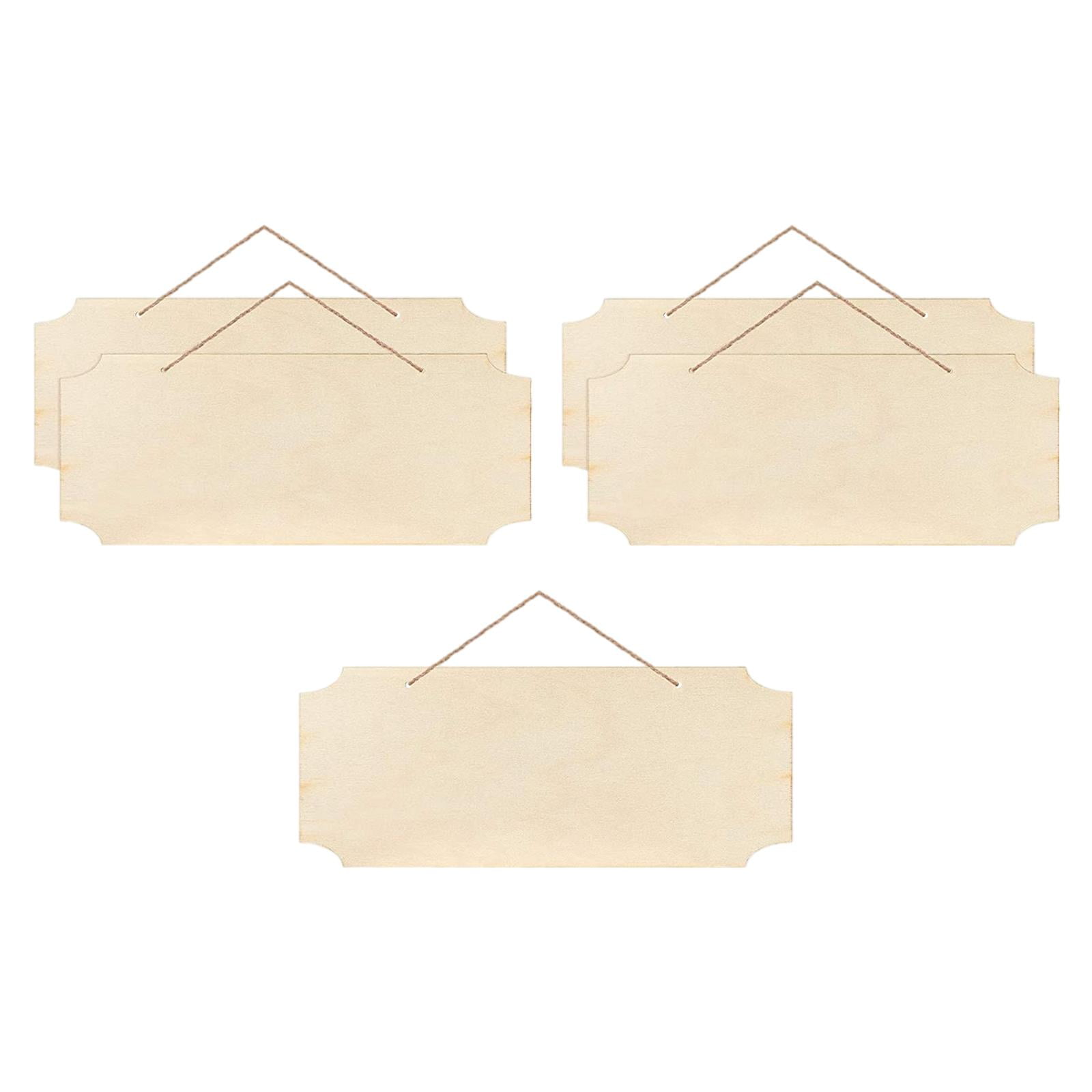 5x Unfinished Wooden Plaques Wood Chip Door Signs Wood Slices Crafts ...