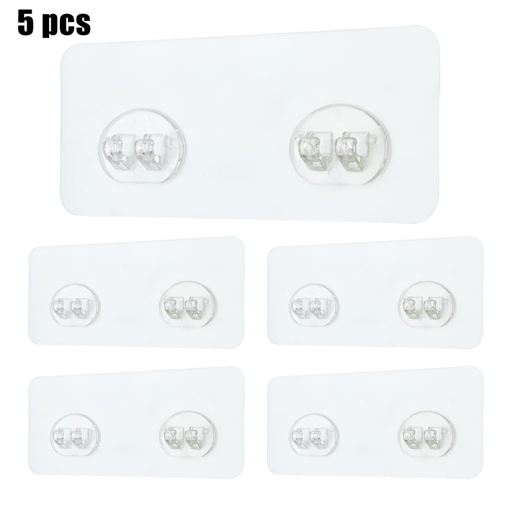 5x Waterproof Transparent Wall Shelf Sticker Rack Sticking Hook ...