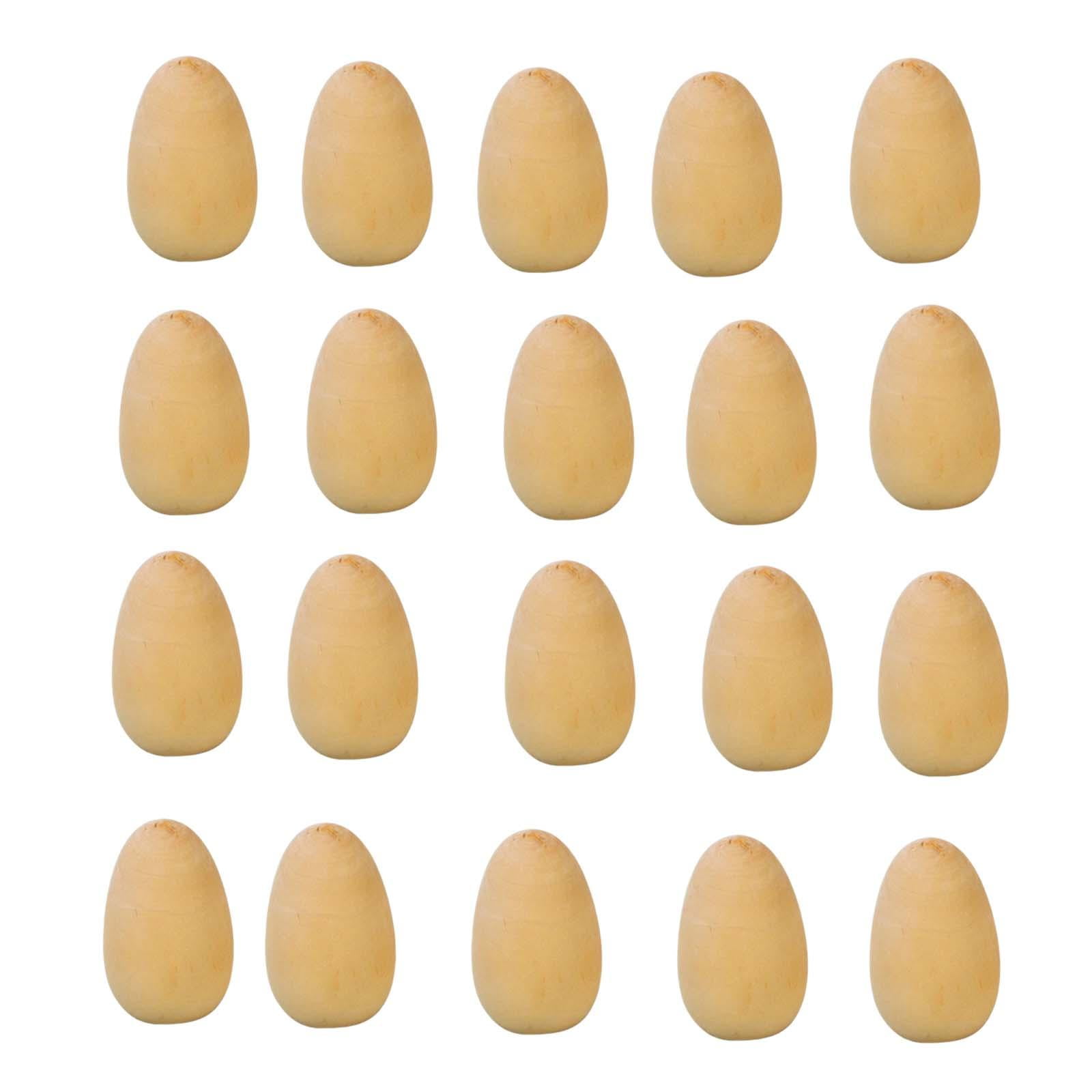 5x Wooden Fake Eggs Manual Graffiti Painted Exercise Sensory Training Game Unfinished Egg Shaped ...