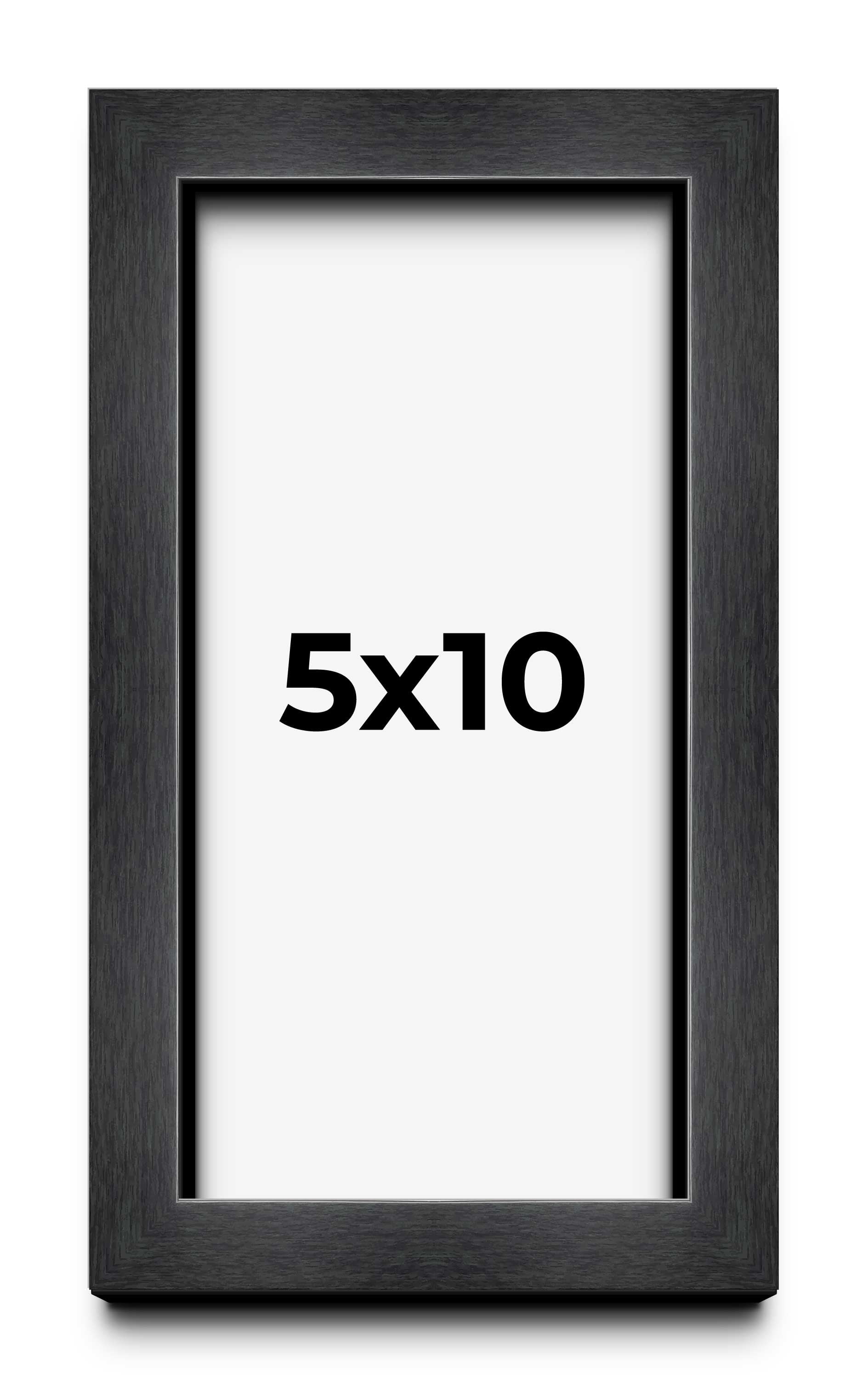 5x10 Frame Black Charcoal Grey Wood Textured Picture Frame | 0.75 Inch ...