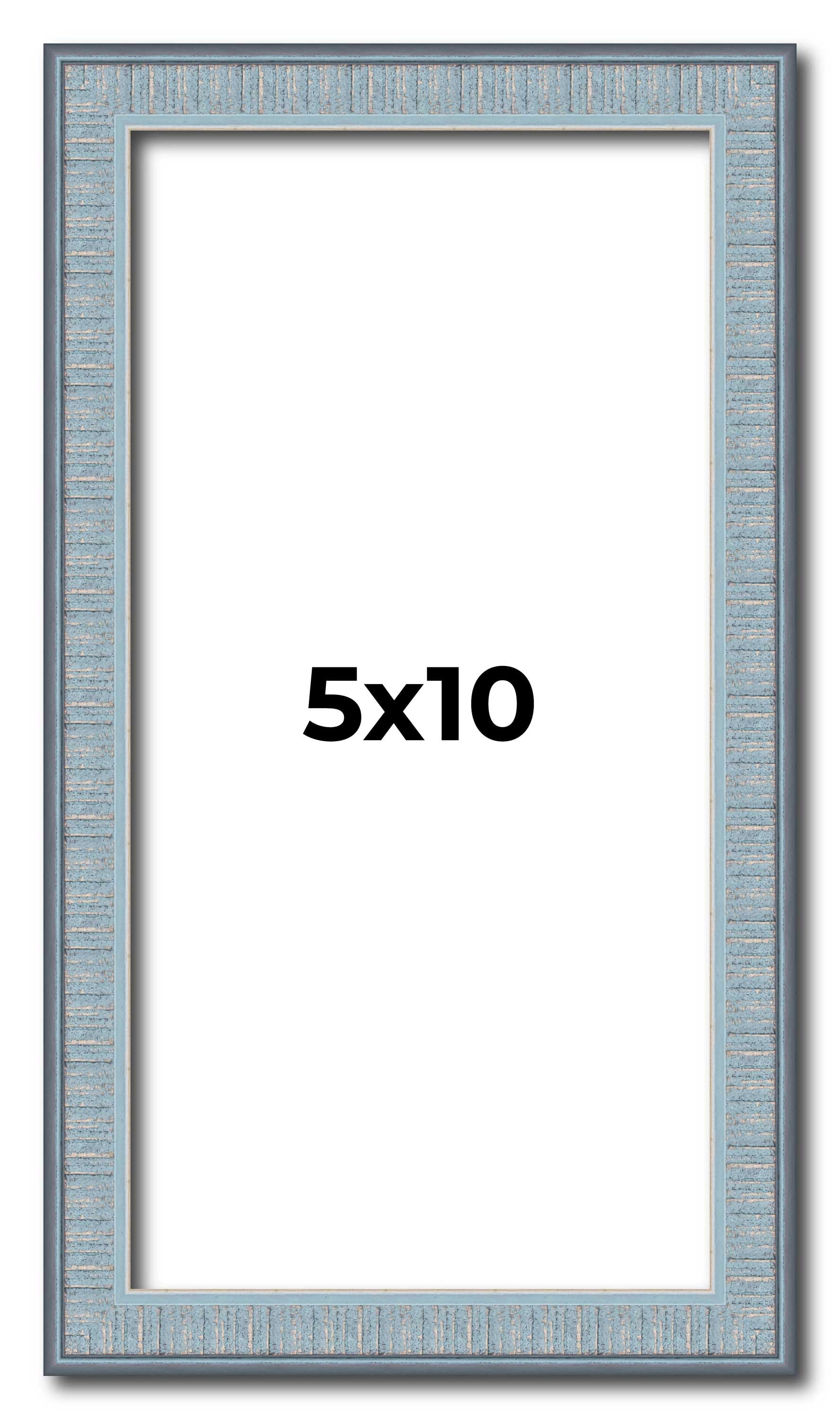 5x10 Frame Rustic Sky Blue Solid Wood Picture Frame | 0.75 Inch ...