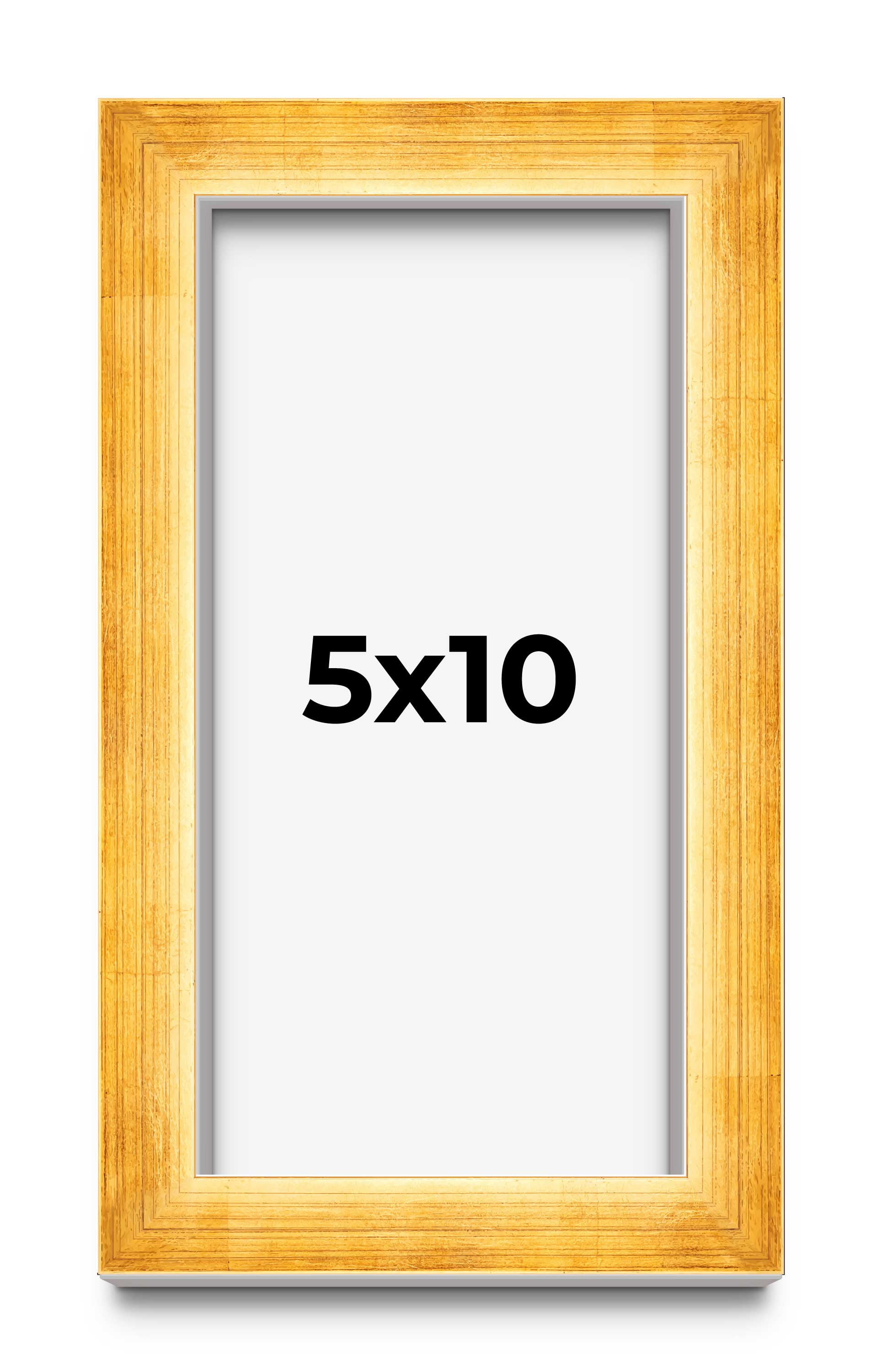 5x10 IN Shadow Box Frame Gold | 1.625 Inches Deep Real Wood Traditional ...