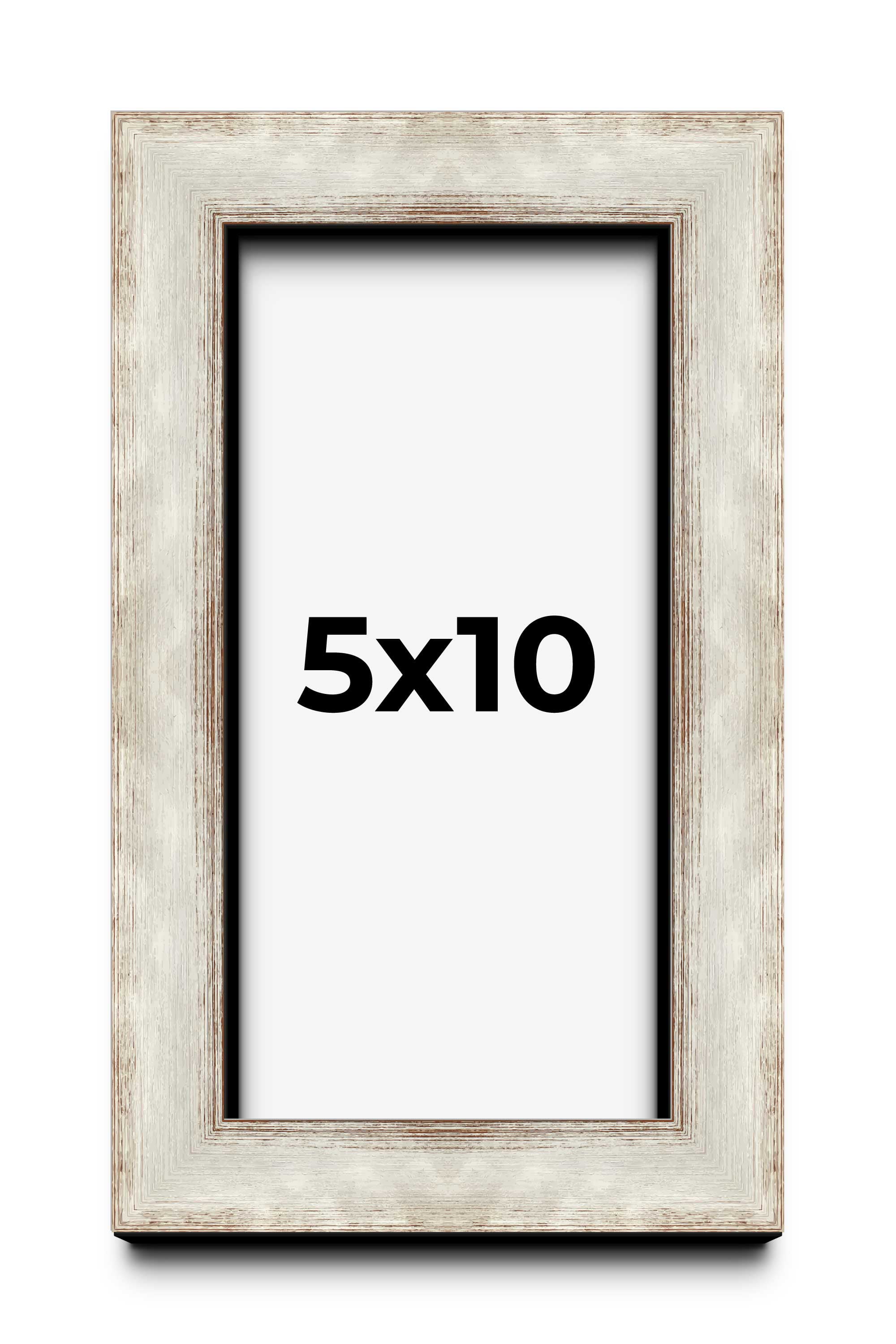 5x10 IN Shadow Box Frame Silver | 1.625 Inches Deep Real Wood ...