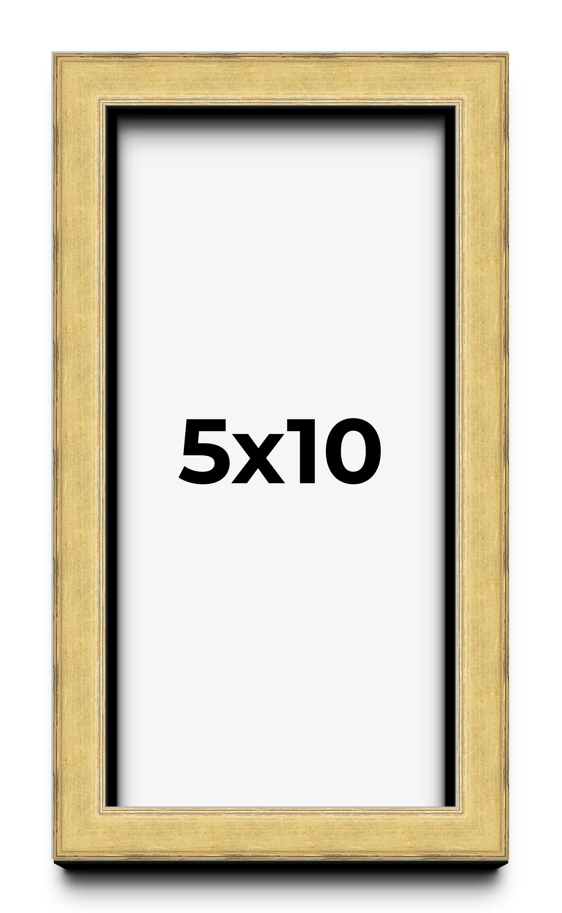 5x10 IN Shadow Box Frame Gold | 1.375 Inches Deep Real Wood ...