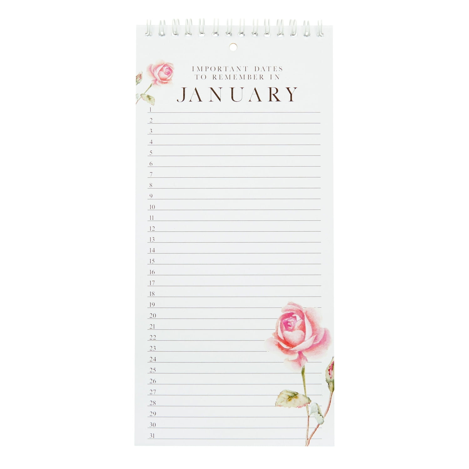5x10 Monthly and Daily Perpetual Calendar, Spiral Flipping Pages ...