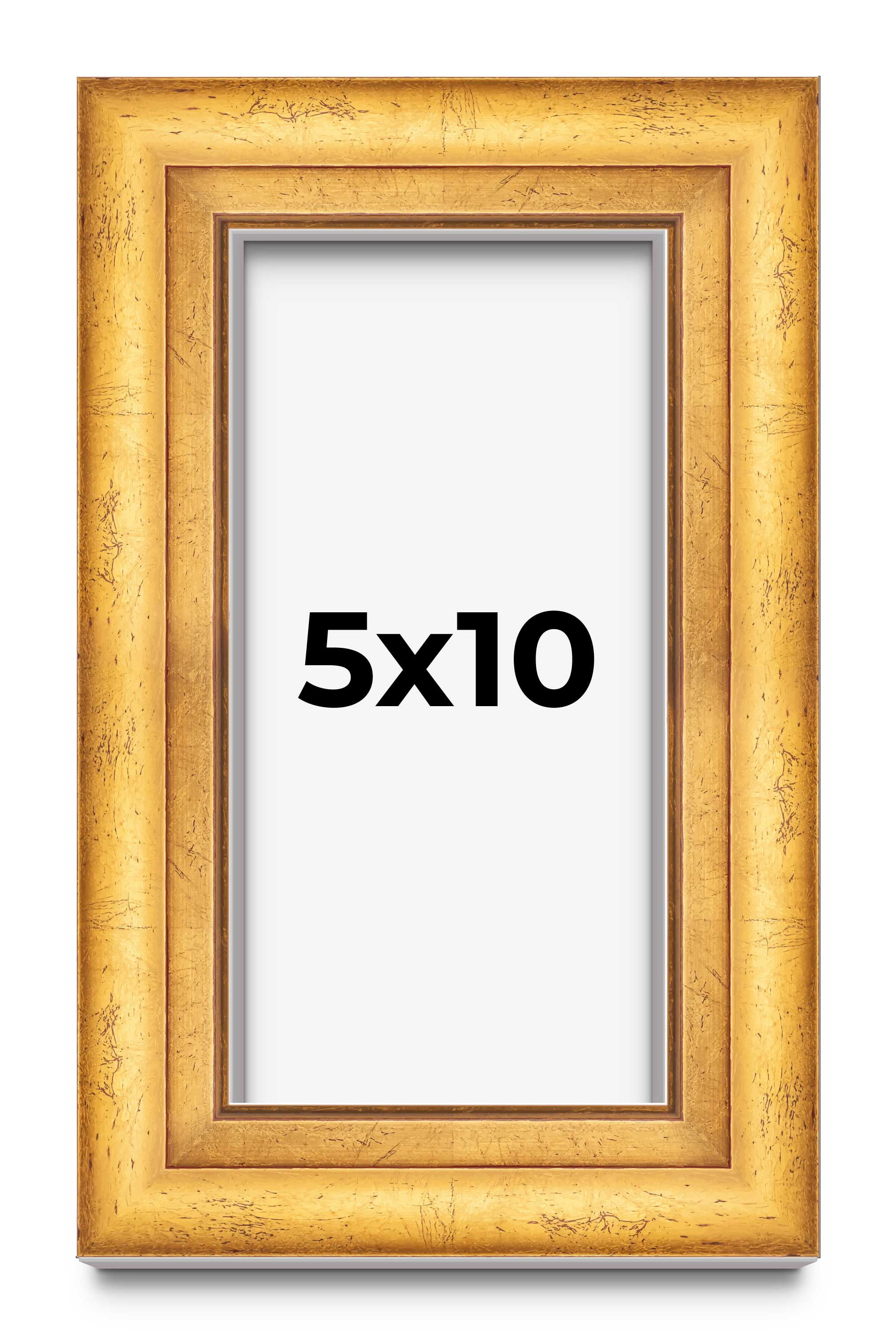 5x10 Shadow Box 1.75" Deep Gold Picture Frame - UV Acrylic, Backing ...
