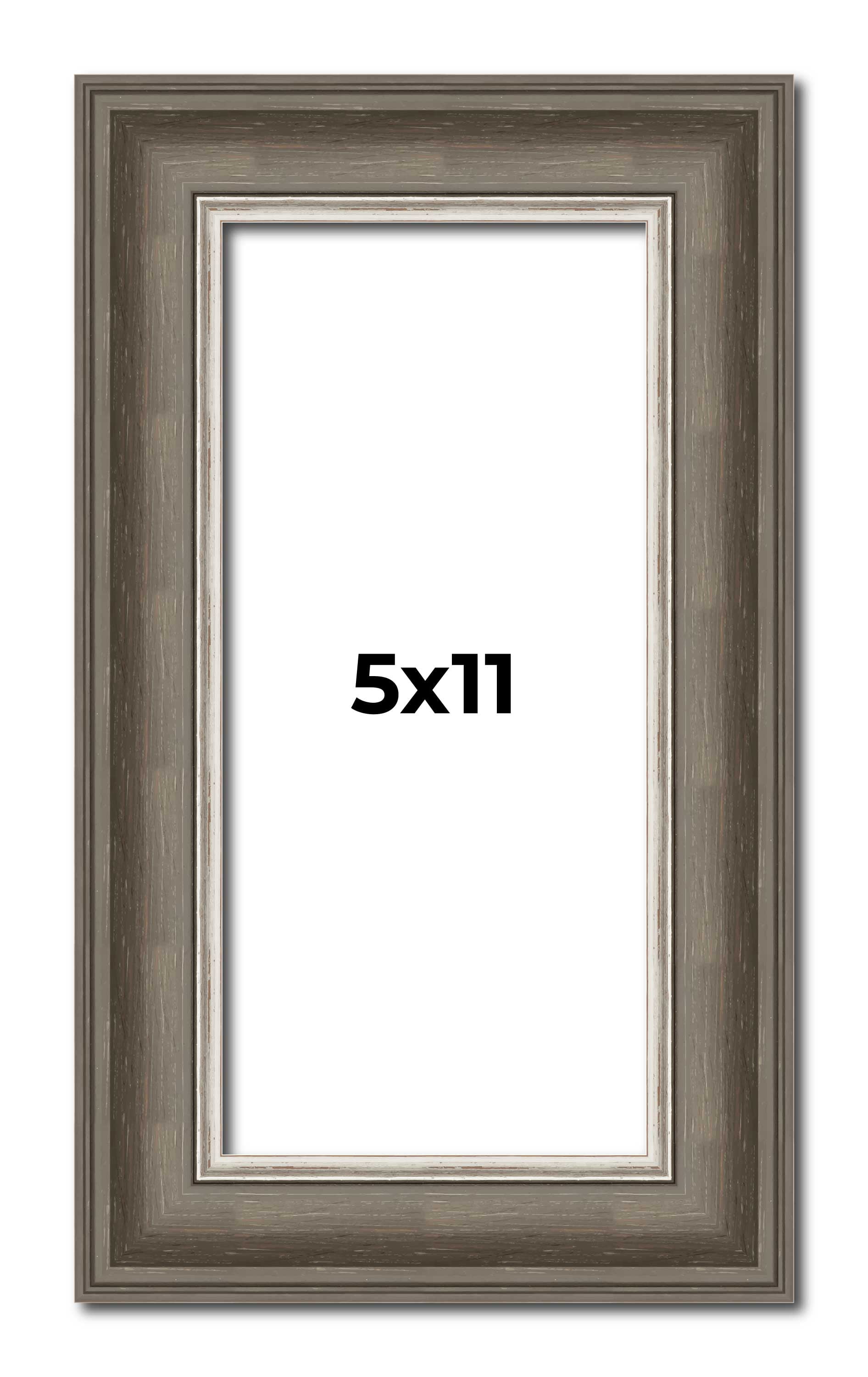 5x11 Frame Brown Solid Wood Picture Frame | 1.75 Inch Moulding Width ...