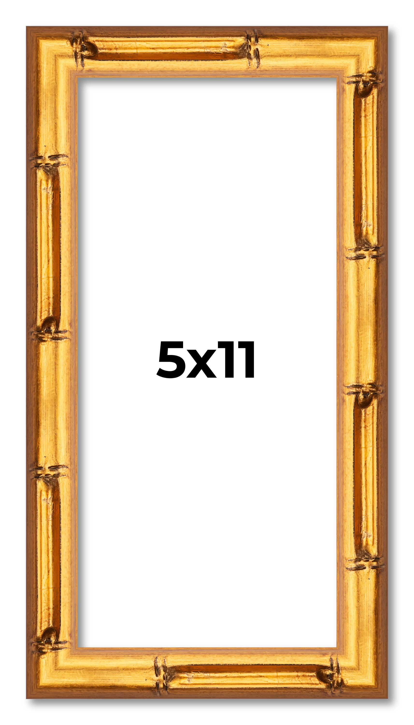 5x11 Frame Gold Bamboo Solid Wood Picture Frame | 1 Inch Moulding Width ...