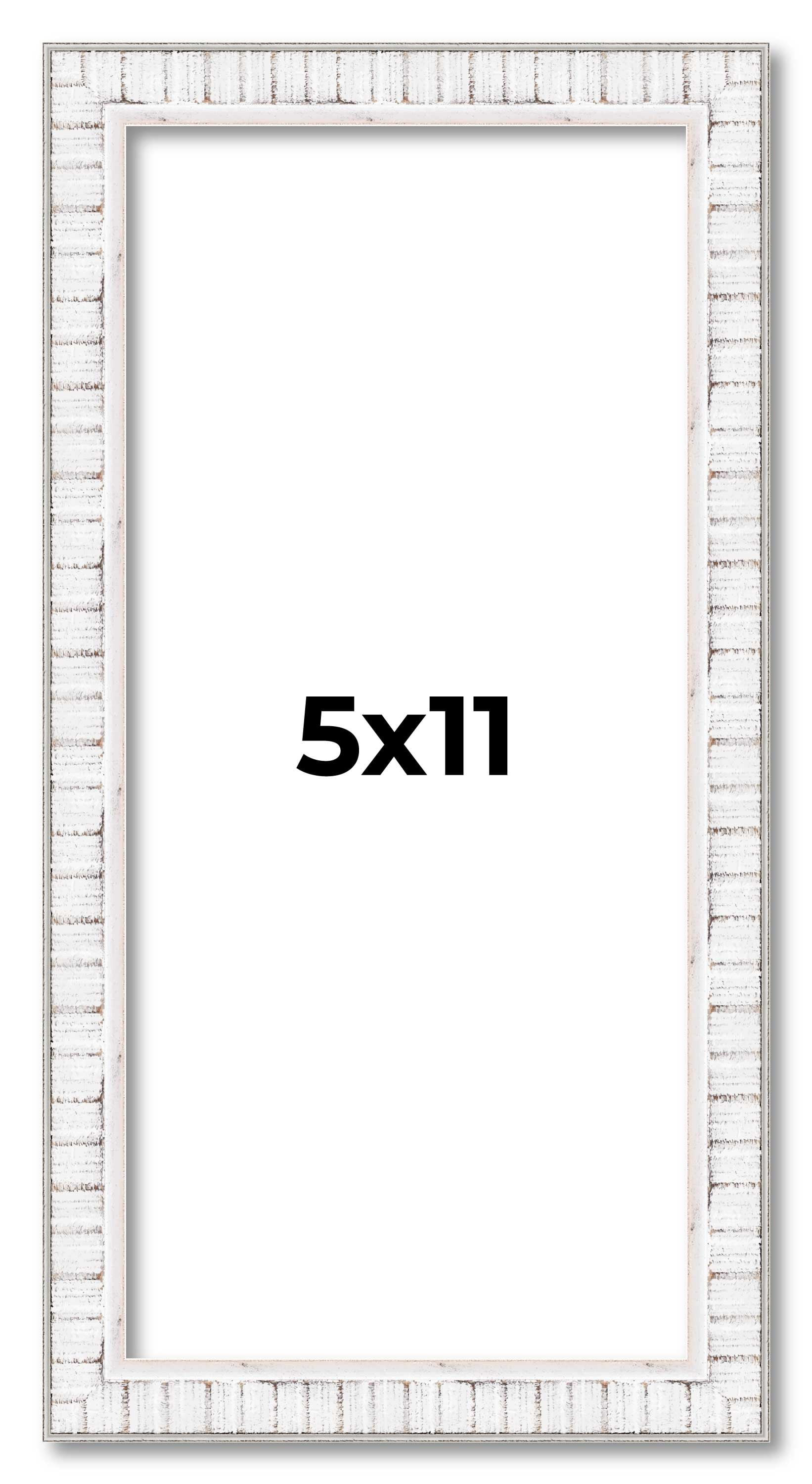5x11 Frame White Scuffed Rustic Solid Wood Picture Frame | 0.75 Inch ...