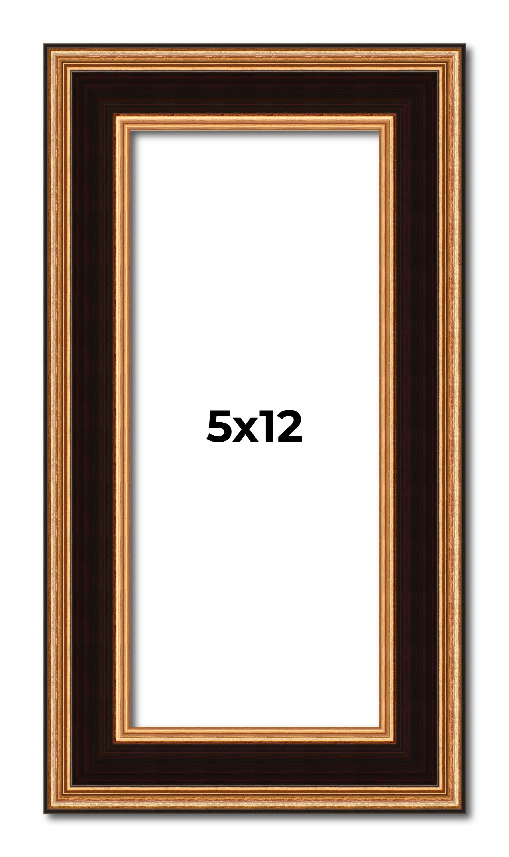 5x12 Frame Gold Brown Plein Air Vintage Solid Wood Picture Frame | 1.75 ...