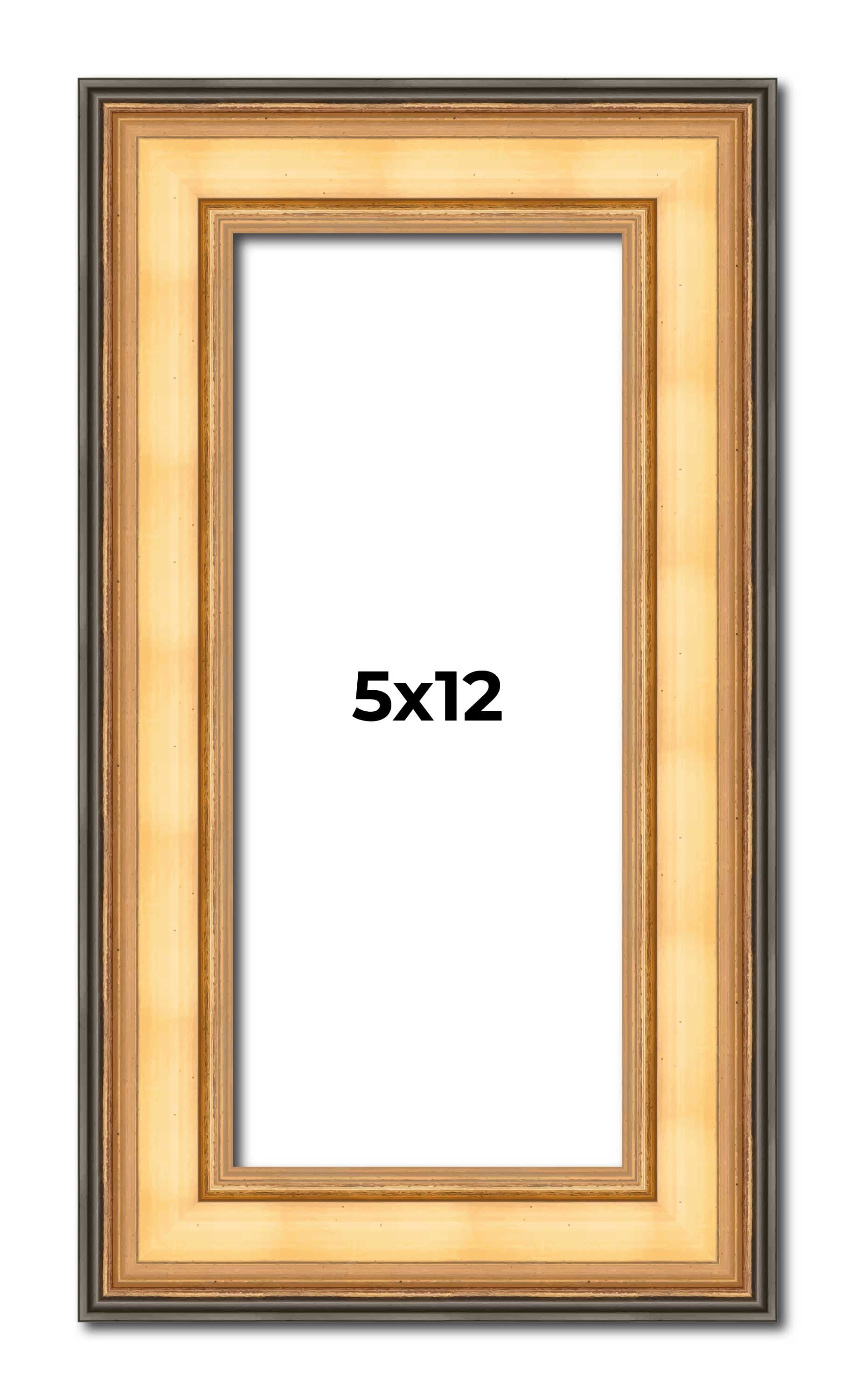 5x12 Frame Gold Plein Aire Solid Wood Picture Frame Width 2 Inches ...