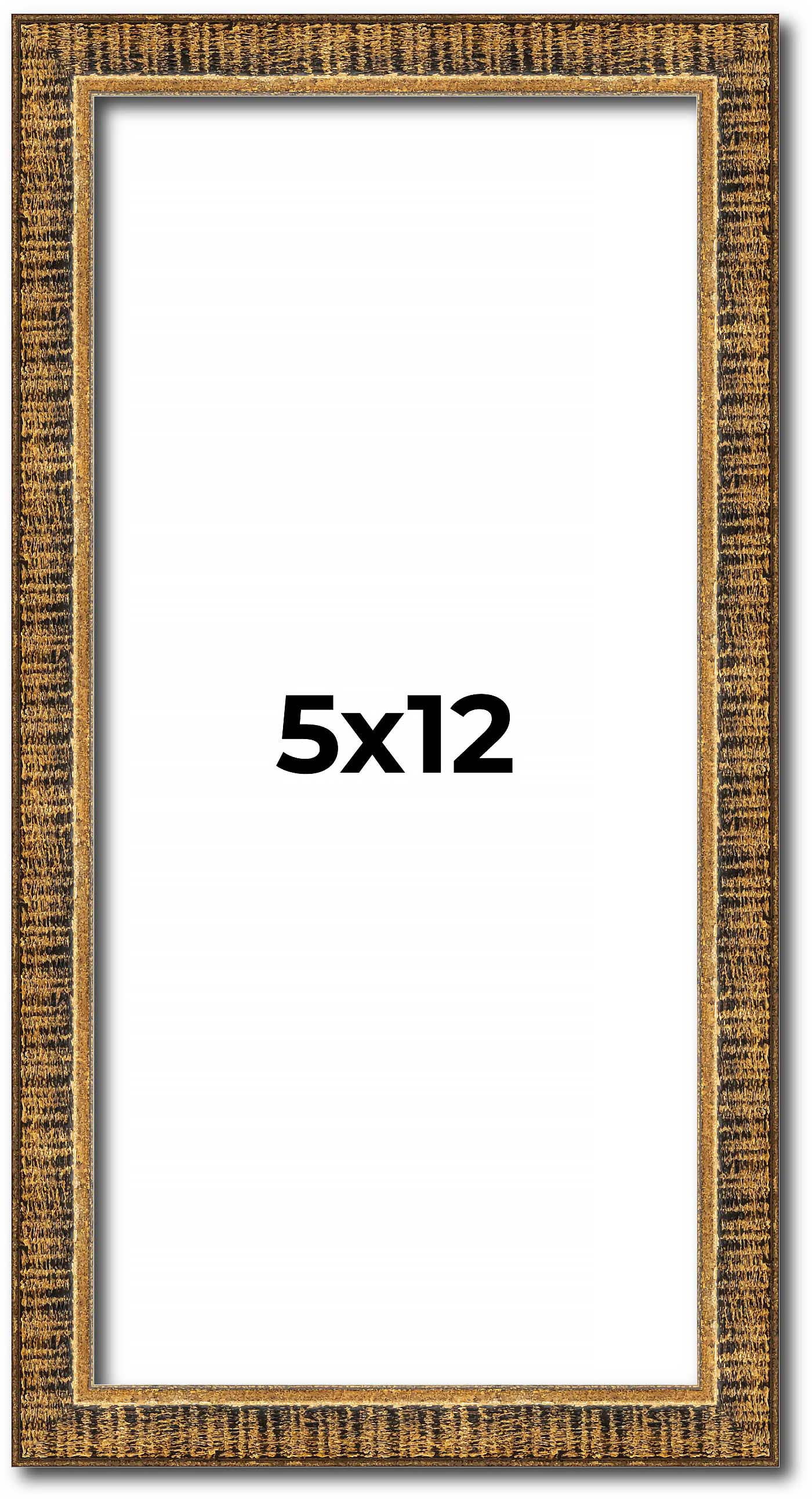 5x12 Frame Gold Solid Wood Picture Frame - Complete Modern Photo Frame ...