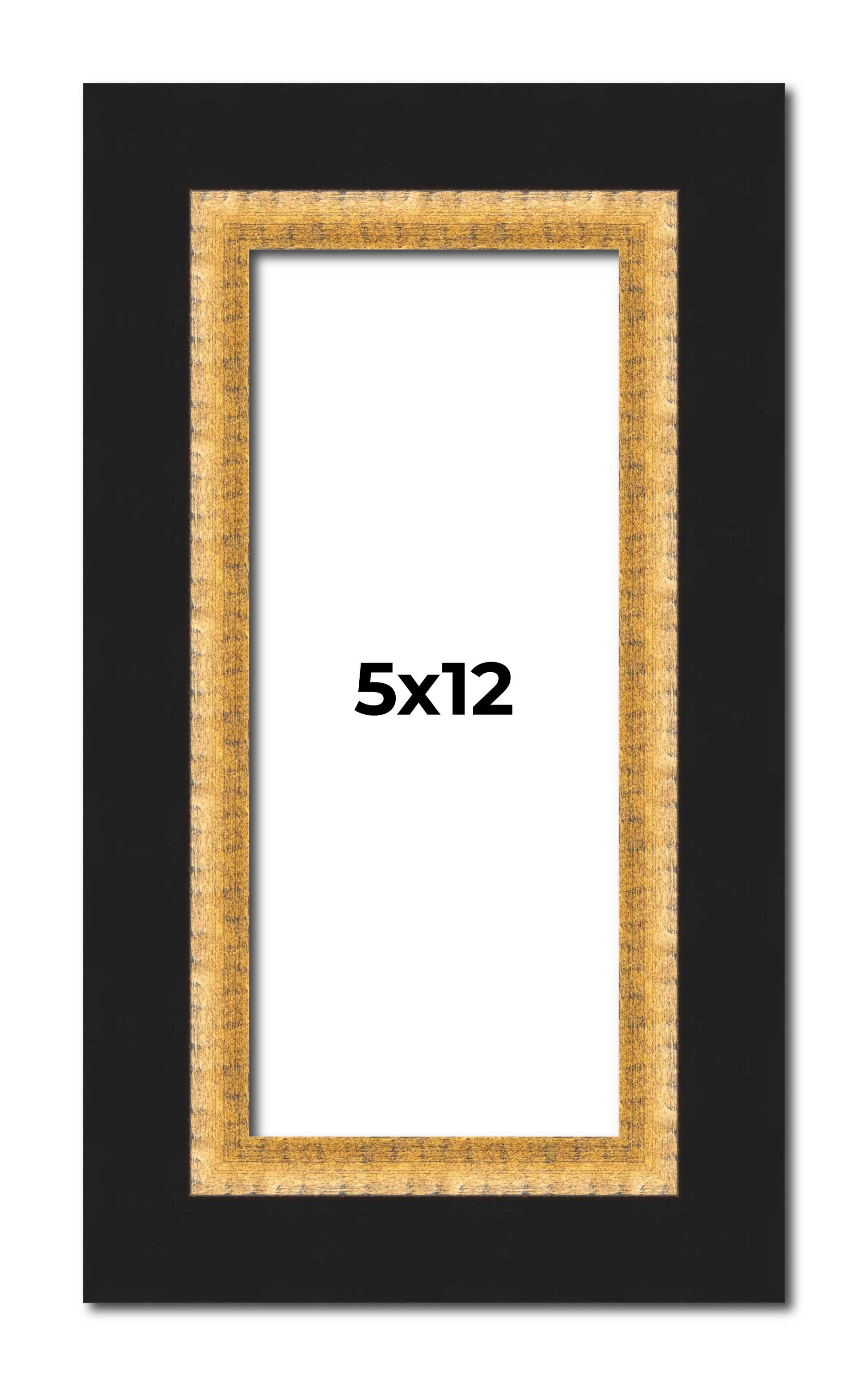5x12 IN Frame Gold Real Wood Picture Frame Width 2.25 Inches | Interior ...