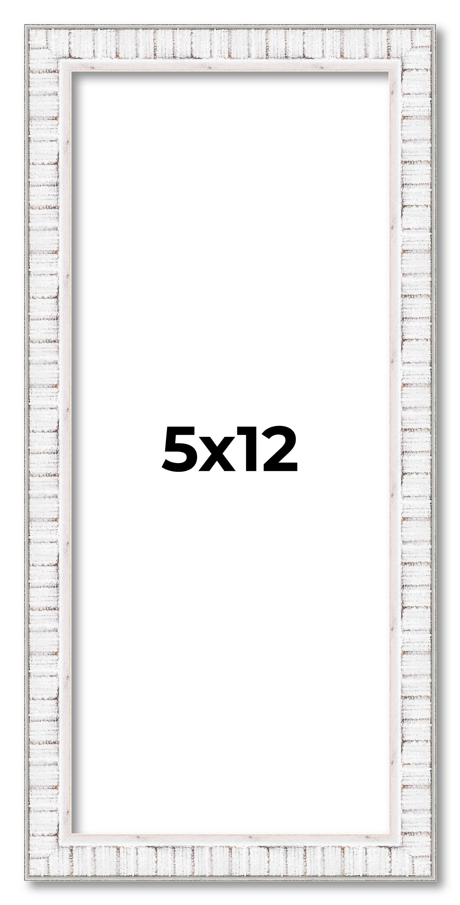 5x12 In Frame White Real Wood Picture Frame Width 0.75 inches ...