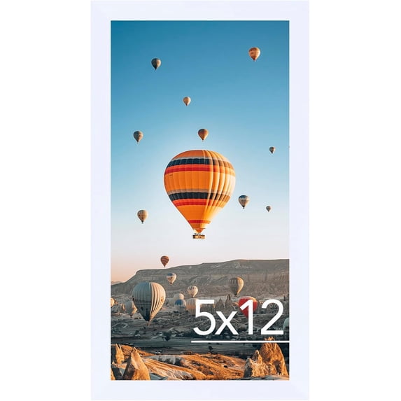 5x12 Picture Frame White for Wall Hanging or Tabletop, Wall Mounting ...