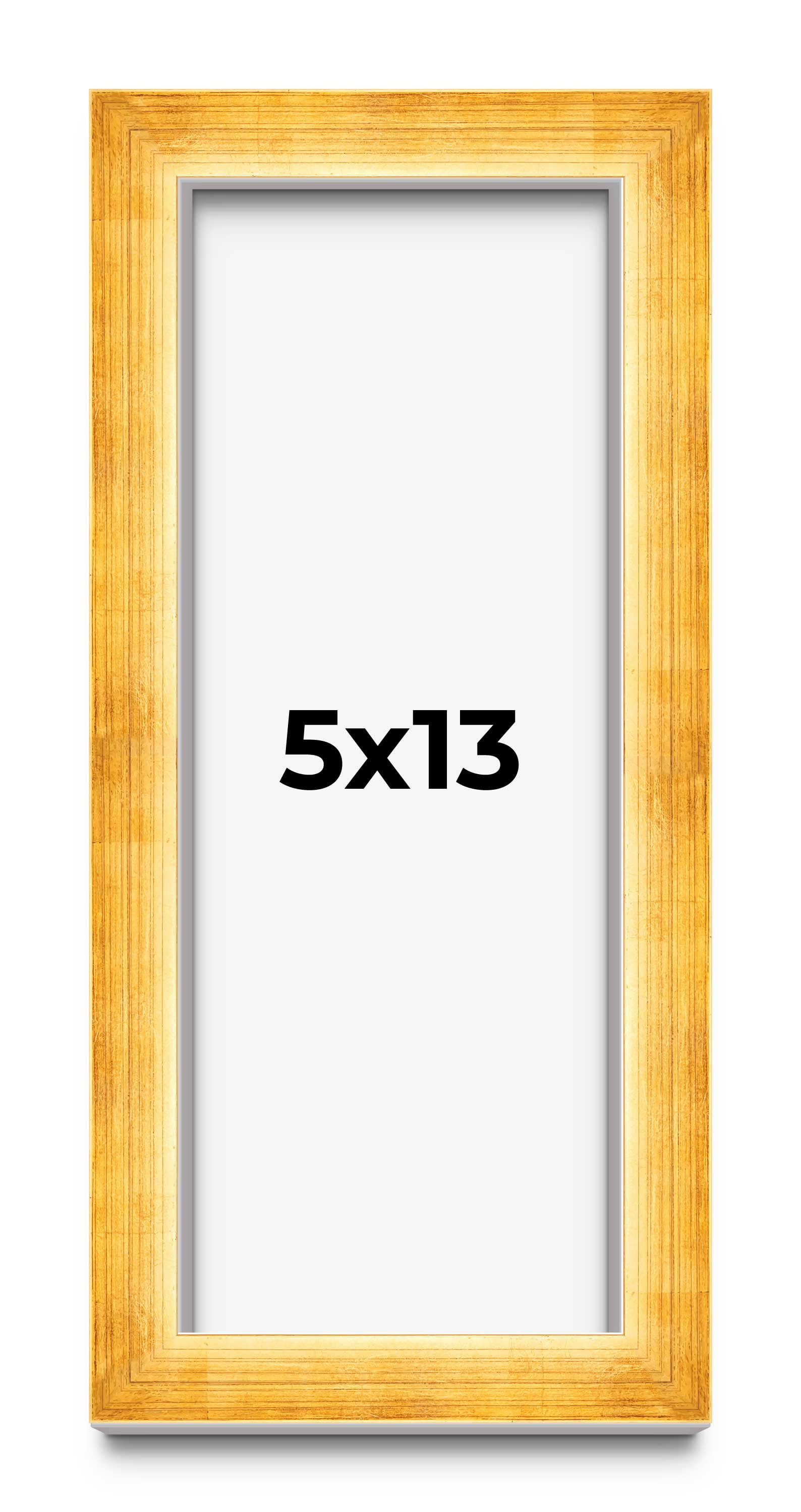 5x13 IN Shadow Box Frame Gold | 1.625 Inches Deep Real Wood Traditional ...