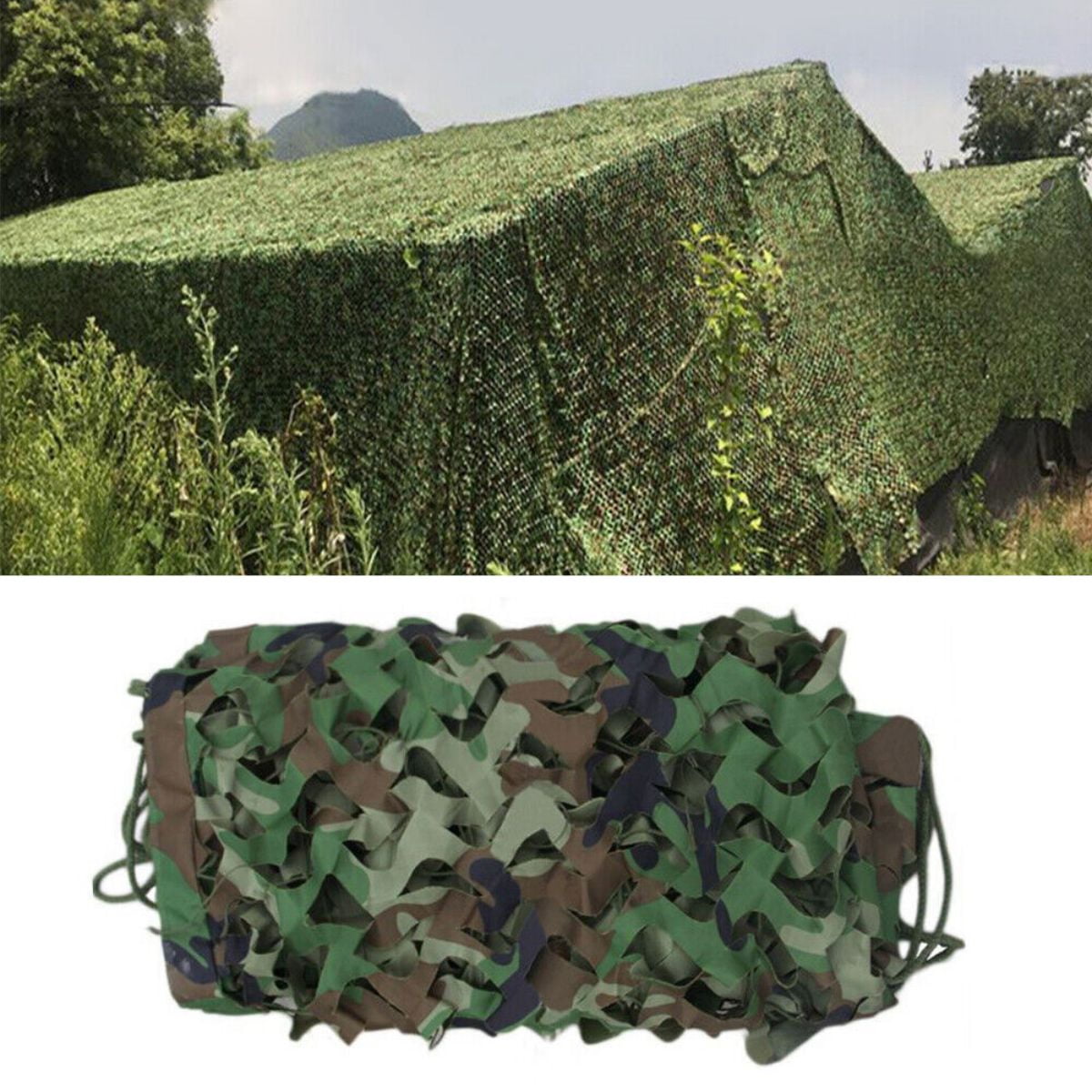 5x13ft Camo Netting Woodland Camouflage Mesh Netting Camping Hunting ...