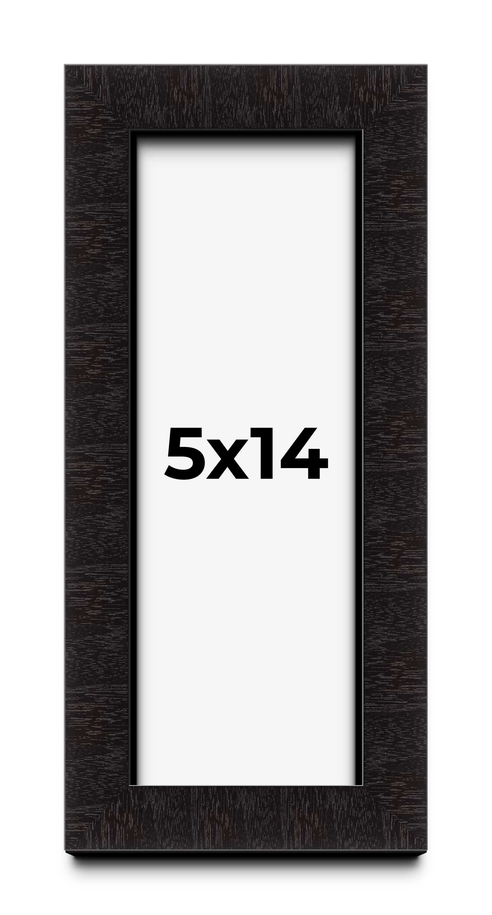 5x14 Shadow Box Black Solid Wood Display Picture Frame | 1 Inch Rabbet ...