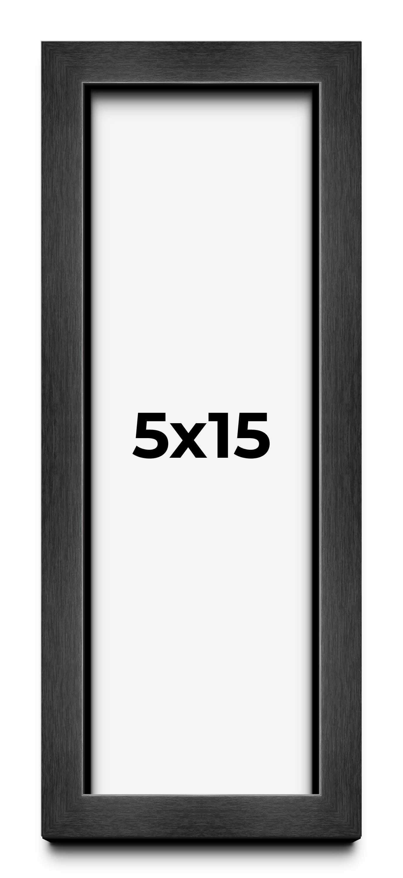 5x15 Frame Black Charcoal Grey Wood Textured Picture Frame | 0.75 Inch ...