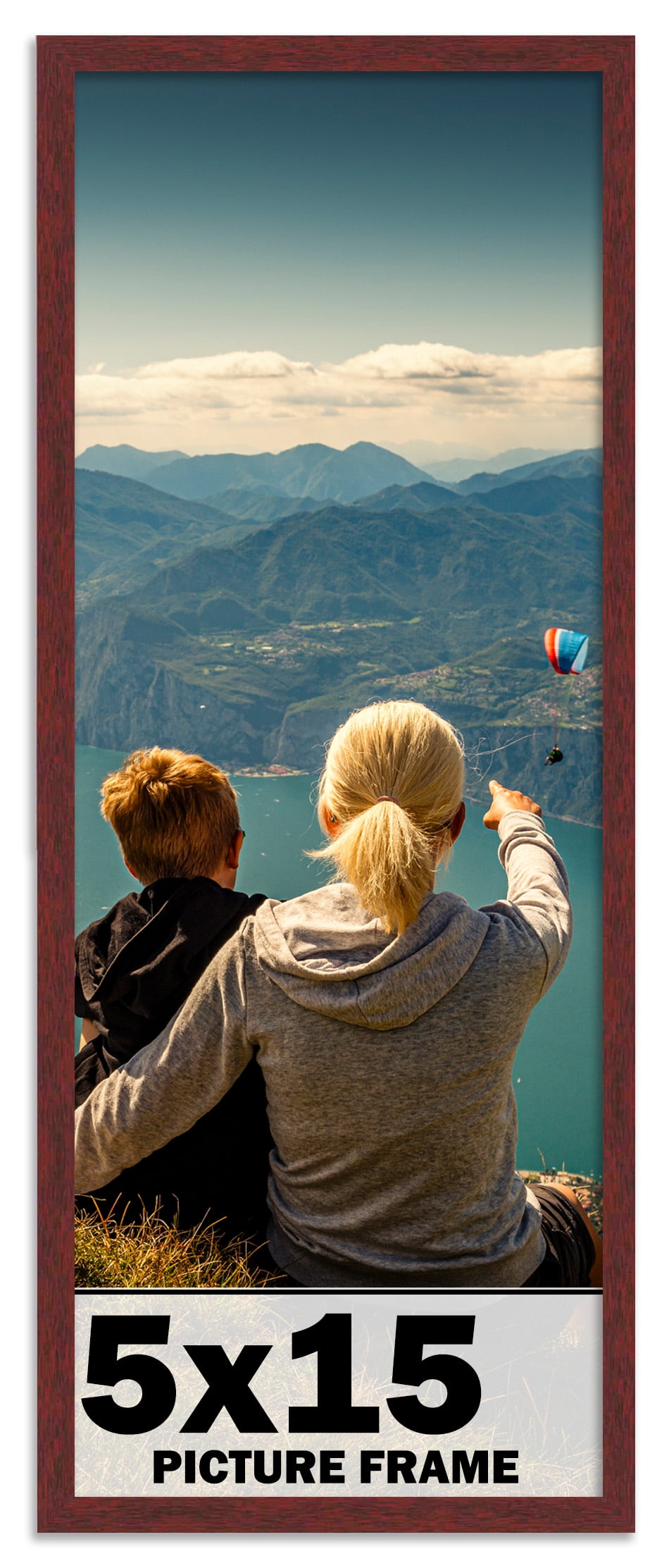 5x15 Frame Brown Mahogany Picture Frame - Solid Wood Frame Kit Includes ...