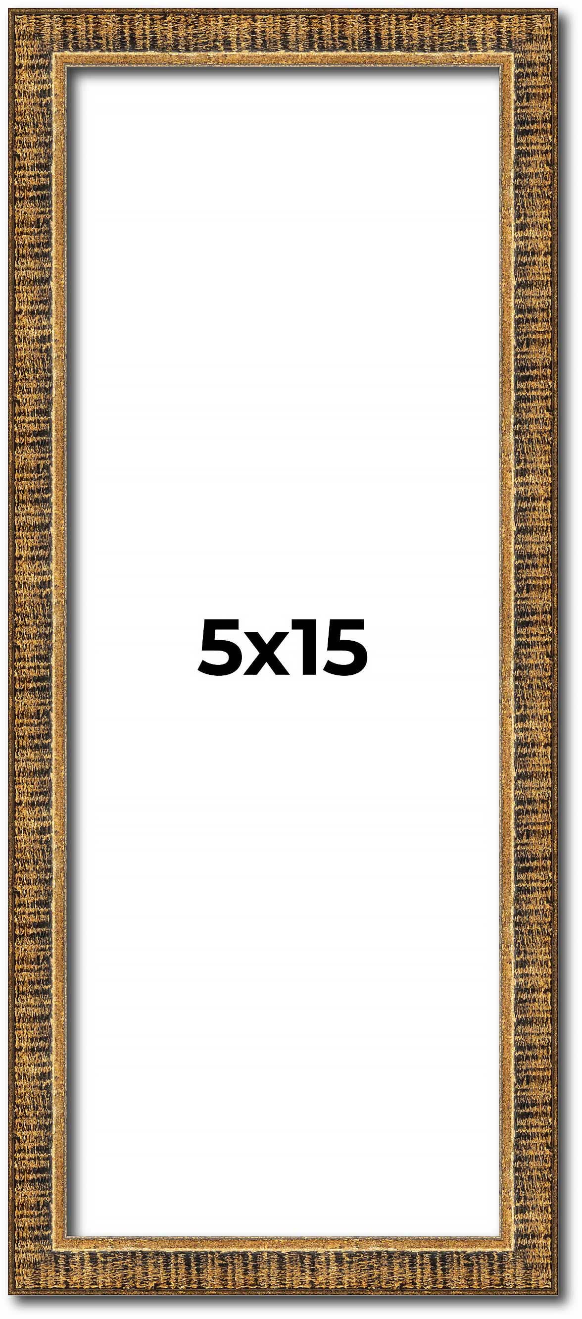 5x15 Frame Gold Solid Wood Picture Frame - Complete Modern Photo Frame ...