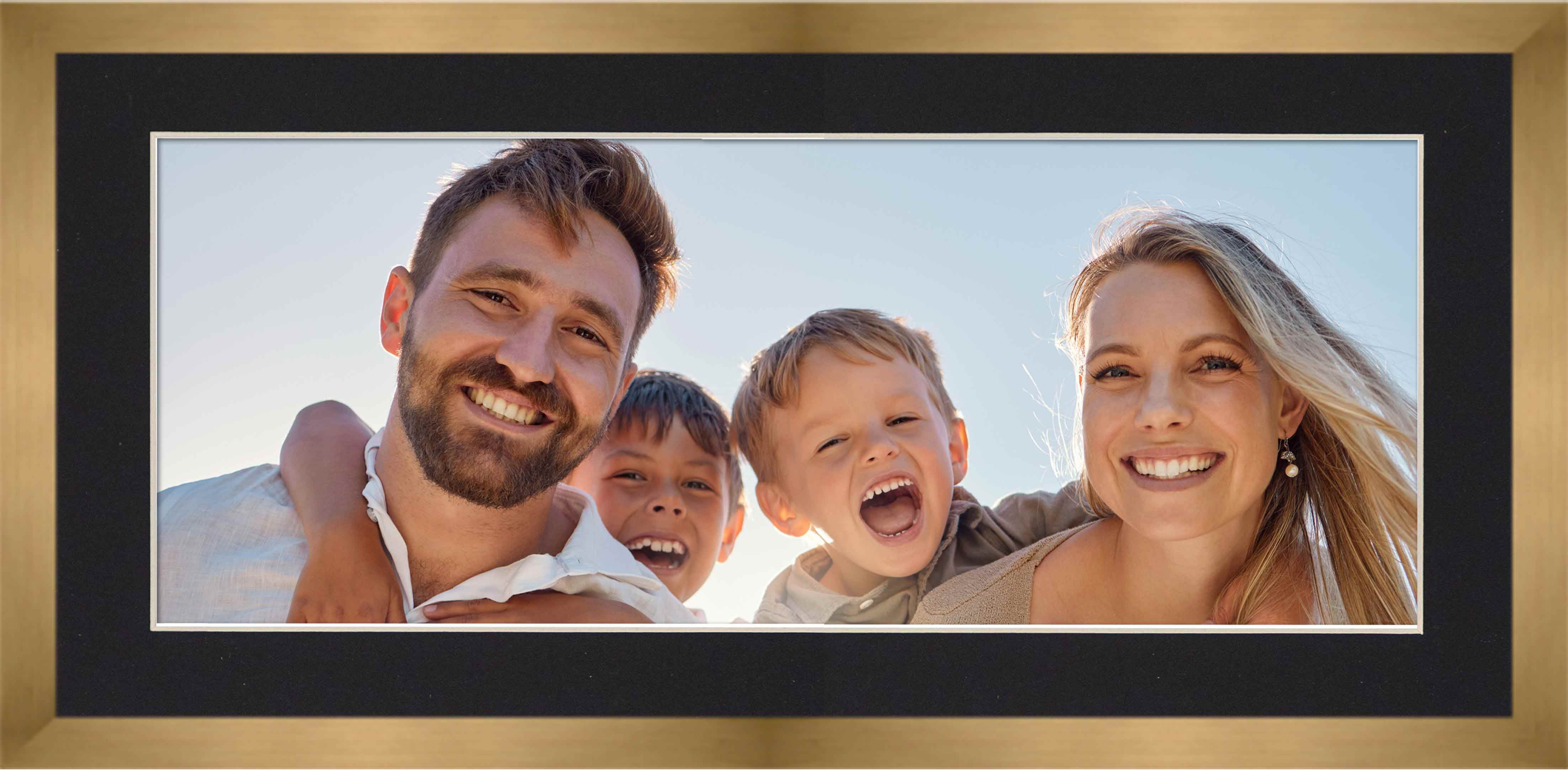 5x15 Frame with Mat - Bronze 8x18 Frame Wood Made to Display Print or Poster Measuring 5 x 15 ...