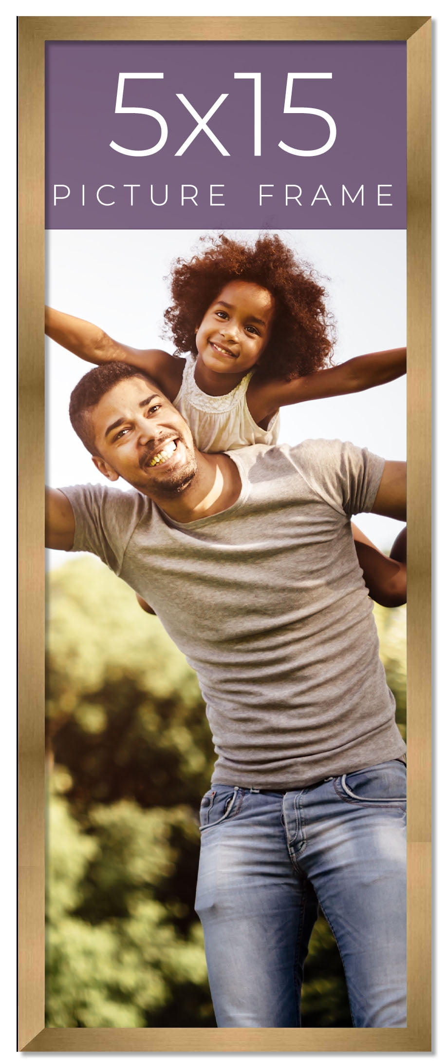 5x15 IN Frame Gold Bronze Solid Wood Picture Frame Width 0.75 Inches ...