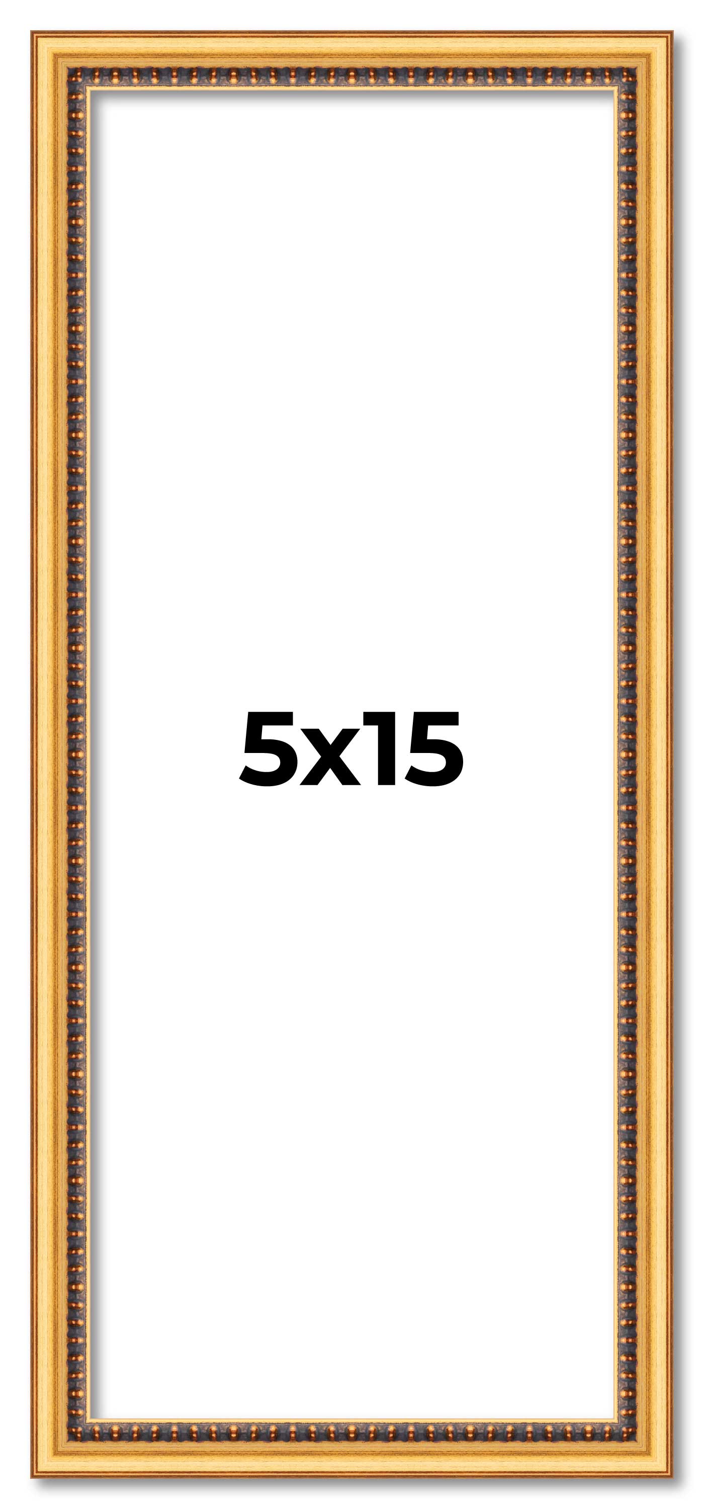 5x15 IN Frame Gold Wood Picture Frame - | 0.75 Inches Moulding Width ...