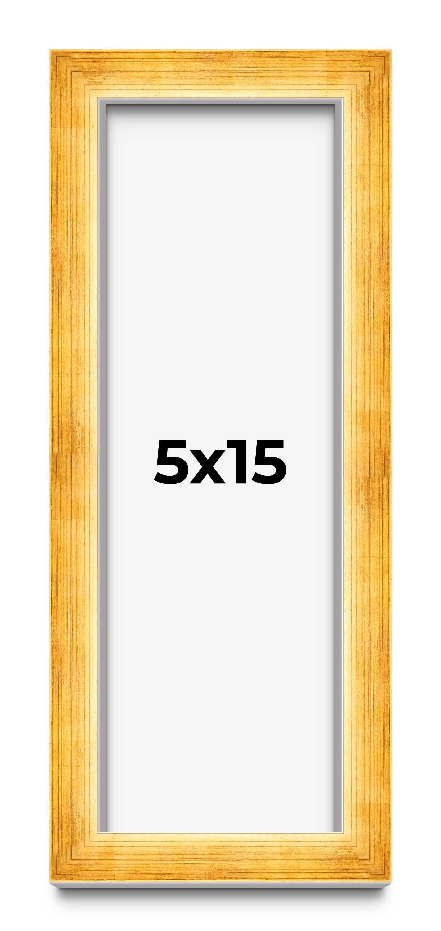 5x15 IN Shadow Box Frame Gold | 1.625 Inches Deep Real Wood Traditional ...