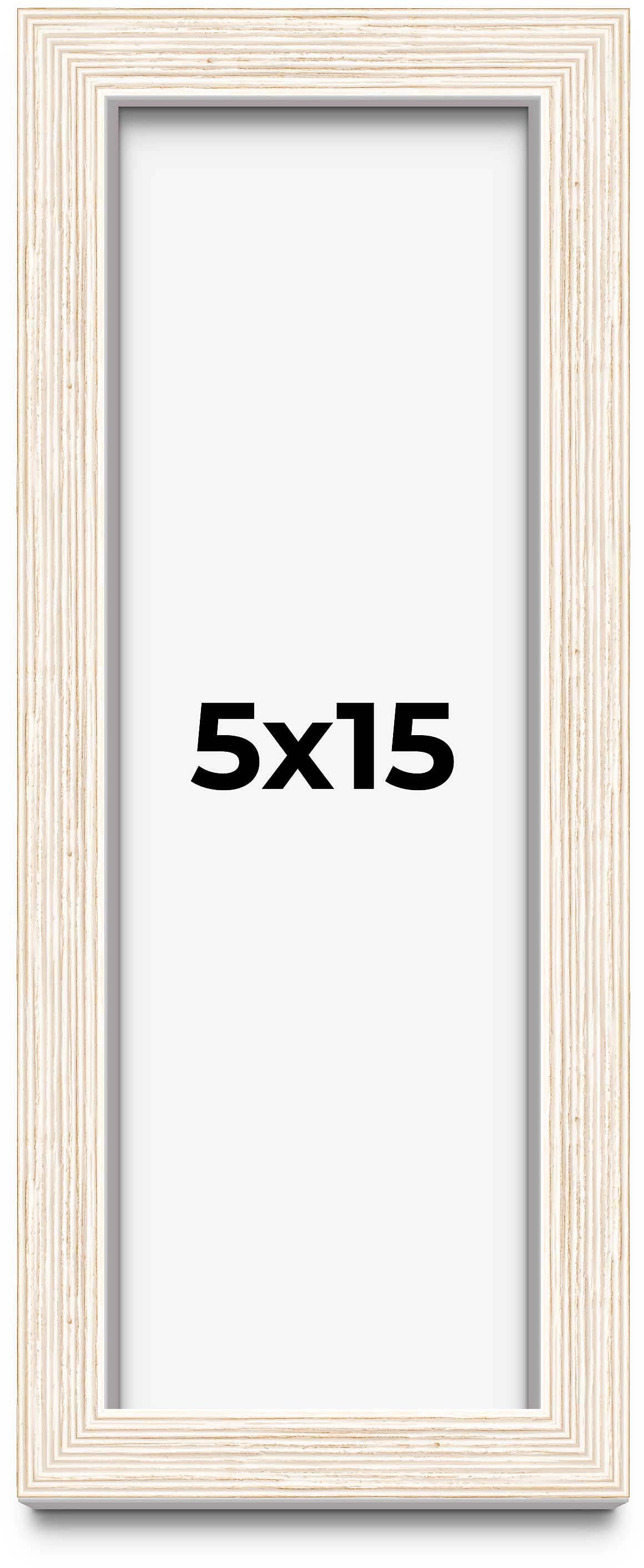 5x15 IN Shadow Box Frame White | 1.125 Inches Deep Real Wood Rustic ...