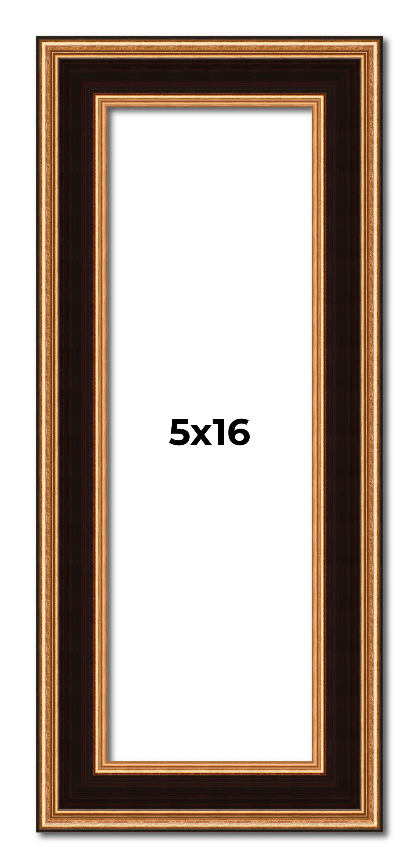5x16 Frame Gold Brown Plein Air Vintage Solid Wood Picture Frame | 1.75 ...
