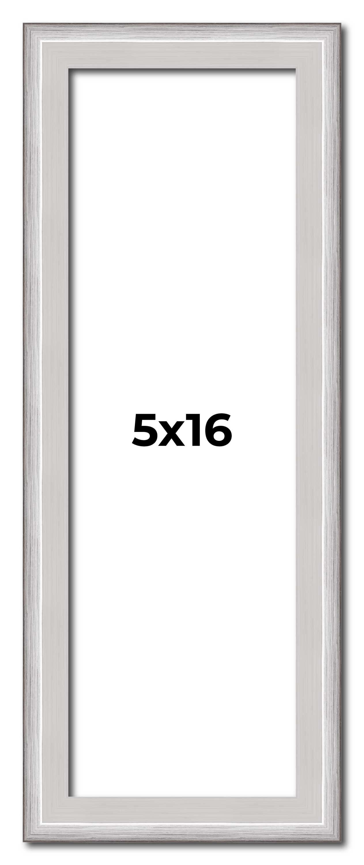 5x16 Frame Silver Inner Slope Bevel Picture Frame | 1 Inch Moulding ...