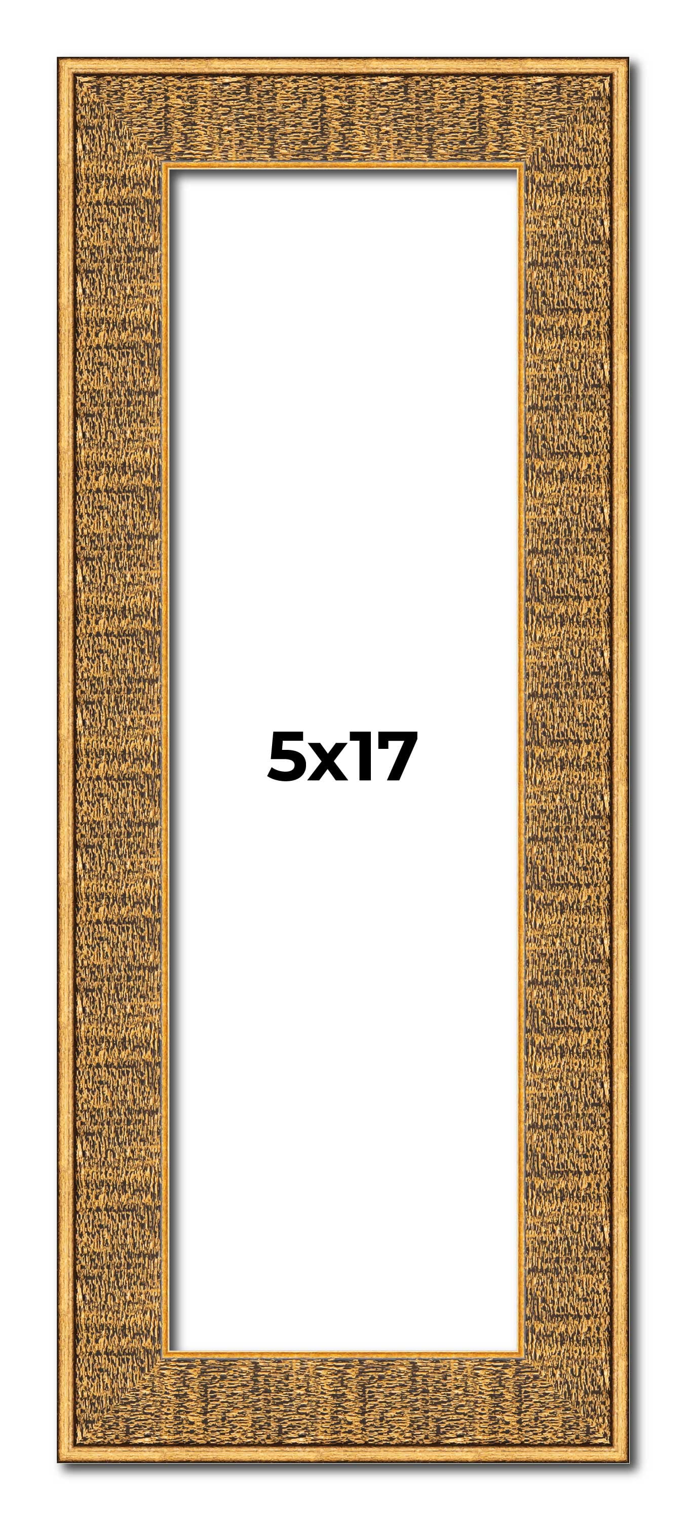 5x17 Frame Black and Gold Distressed Solid Wood Sonoma Picture Frame ...